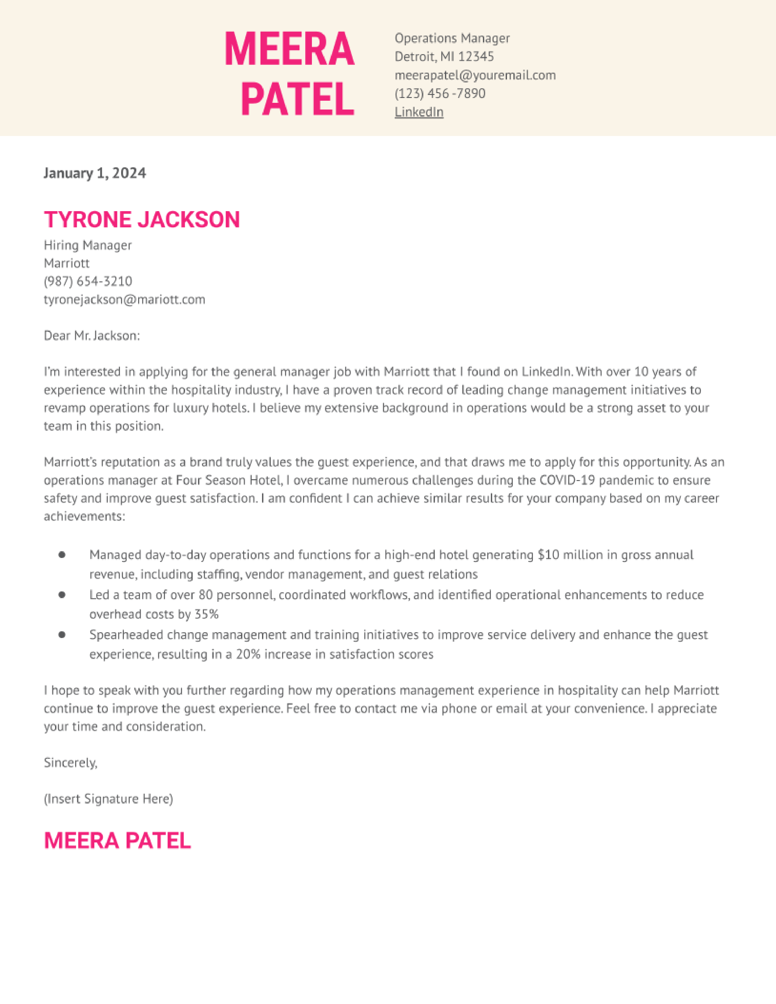 Operations Manager Cover Letter Examples and Templates for 2024 ...