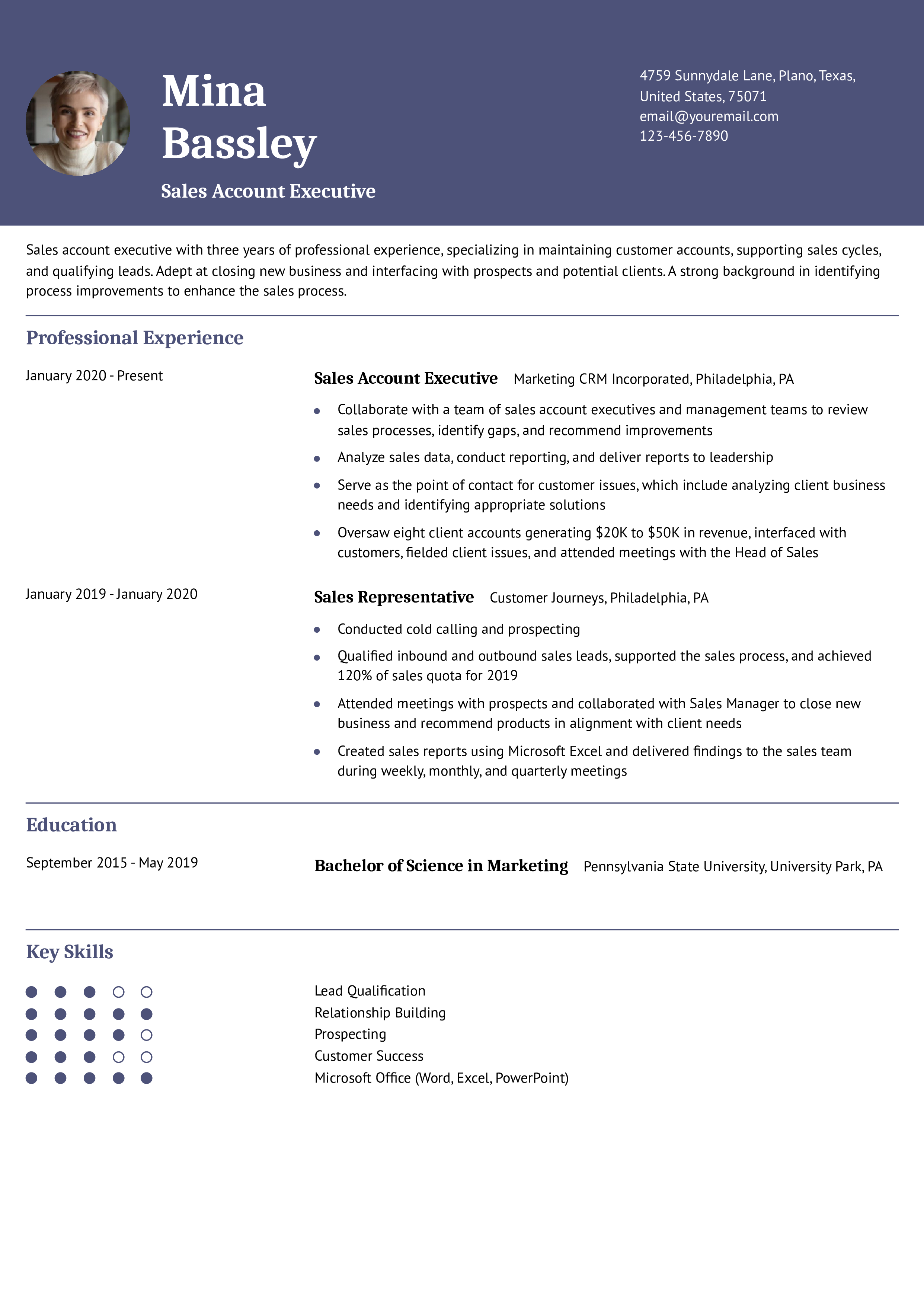 Sales Account Executive Resume Examples and Templates for 2024 ...