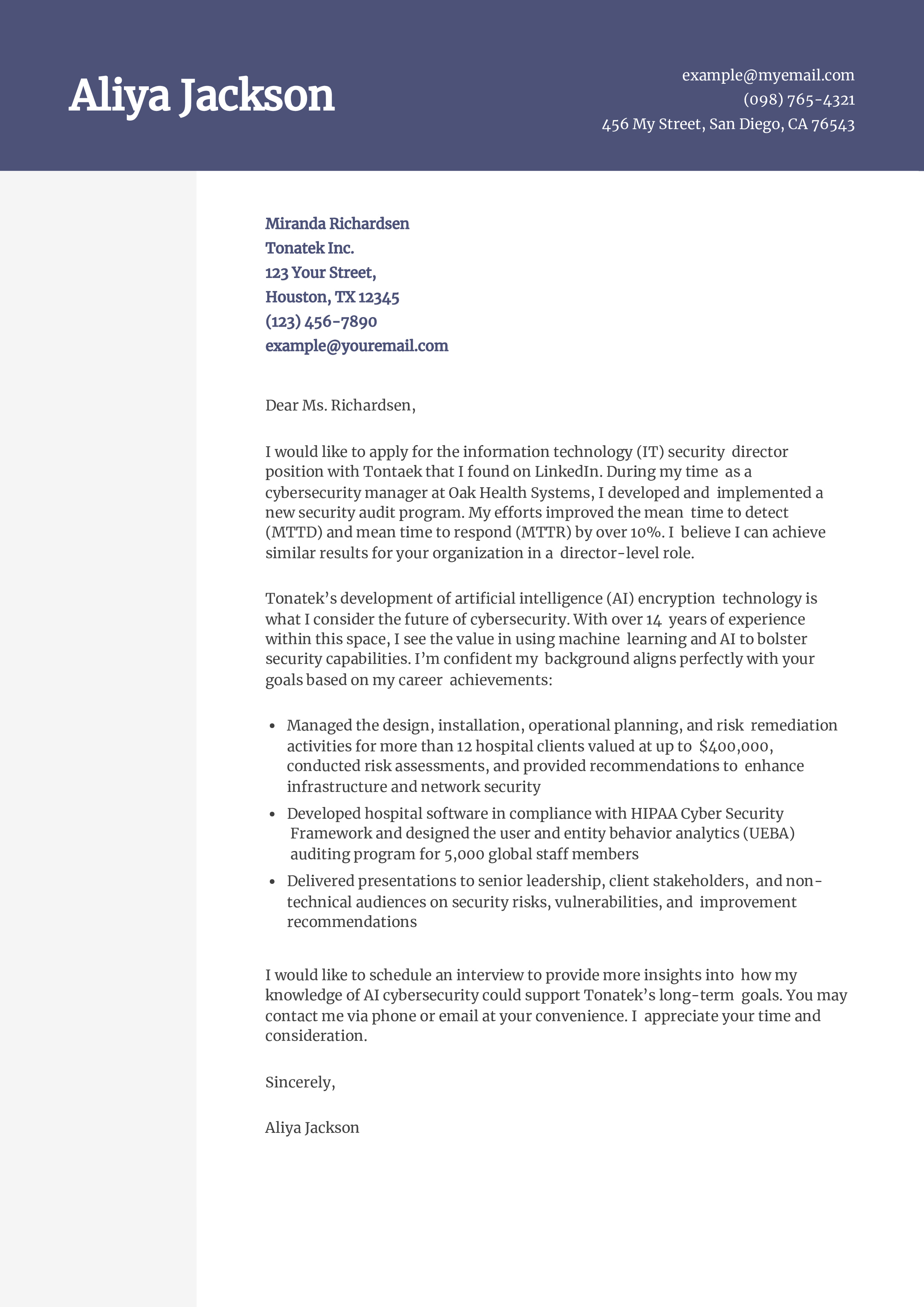 Computer Science Cover Letter Examples and Templates for 2024 ...