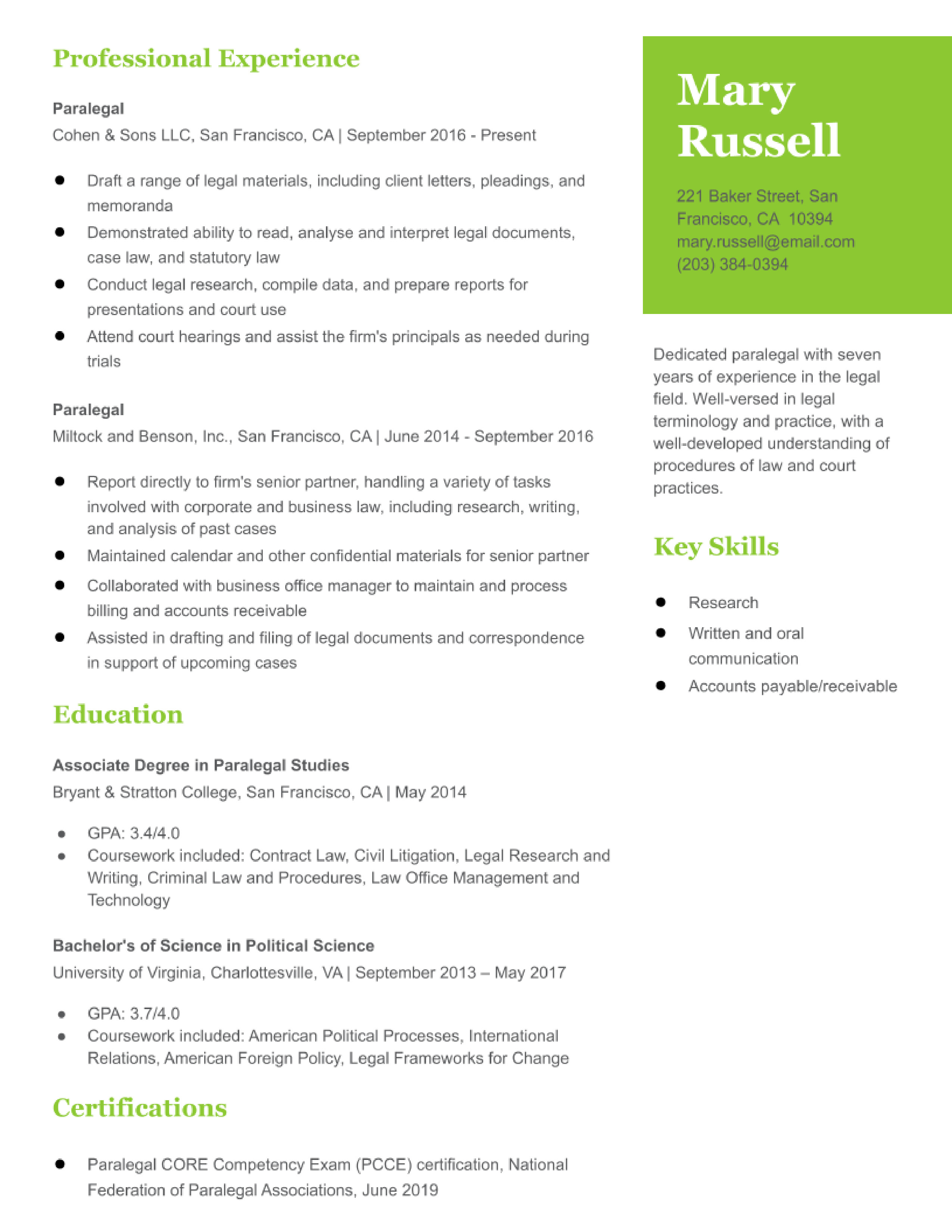 Law School Application Resume Examples and Templates for 2024 ...