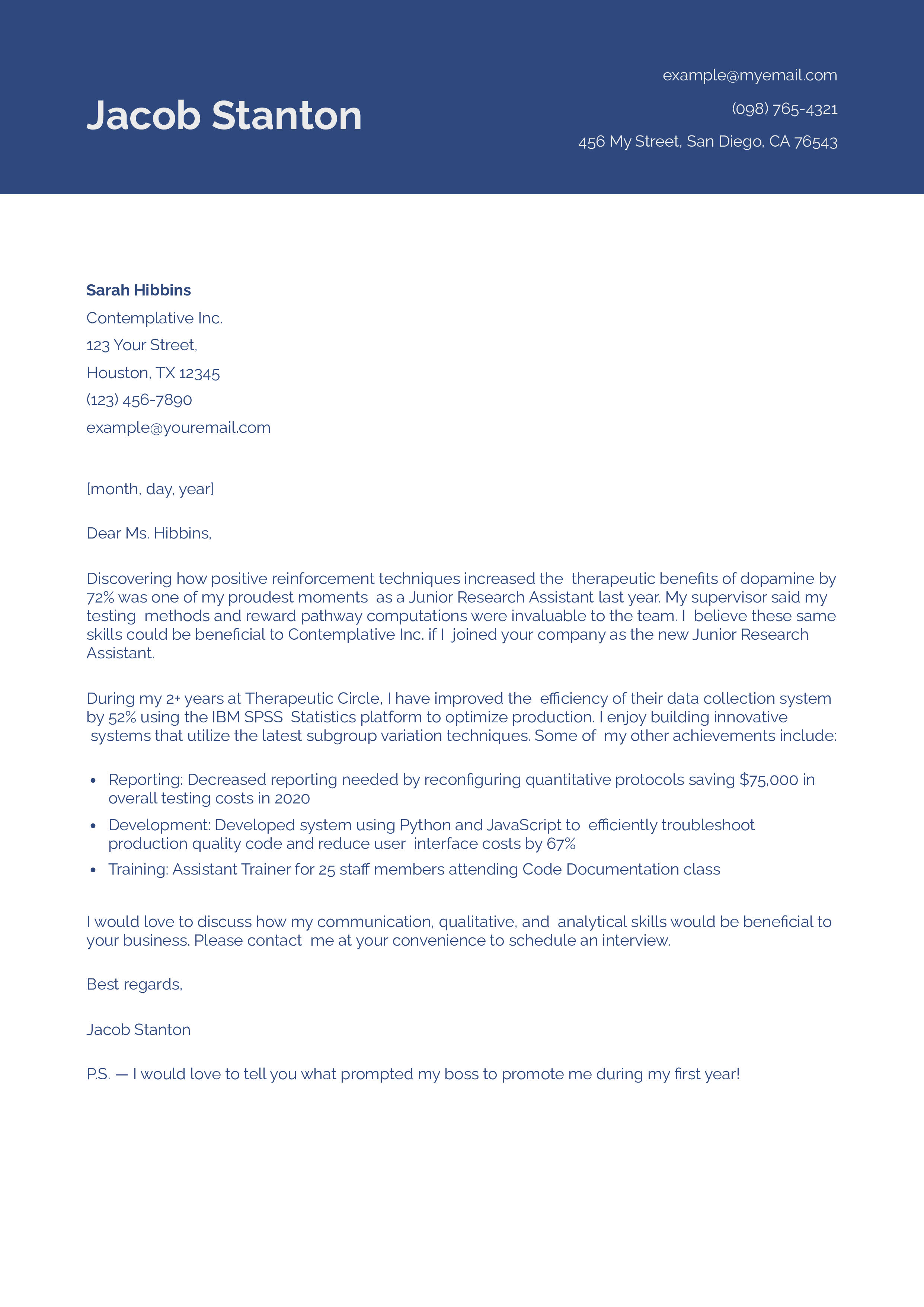 Research Assistant Cover Letter Examples and Templates for 2024 ...