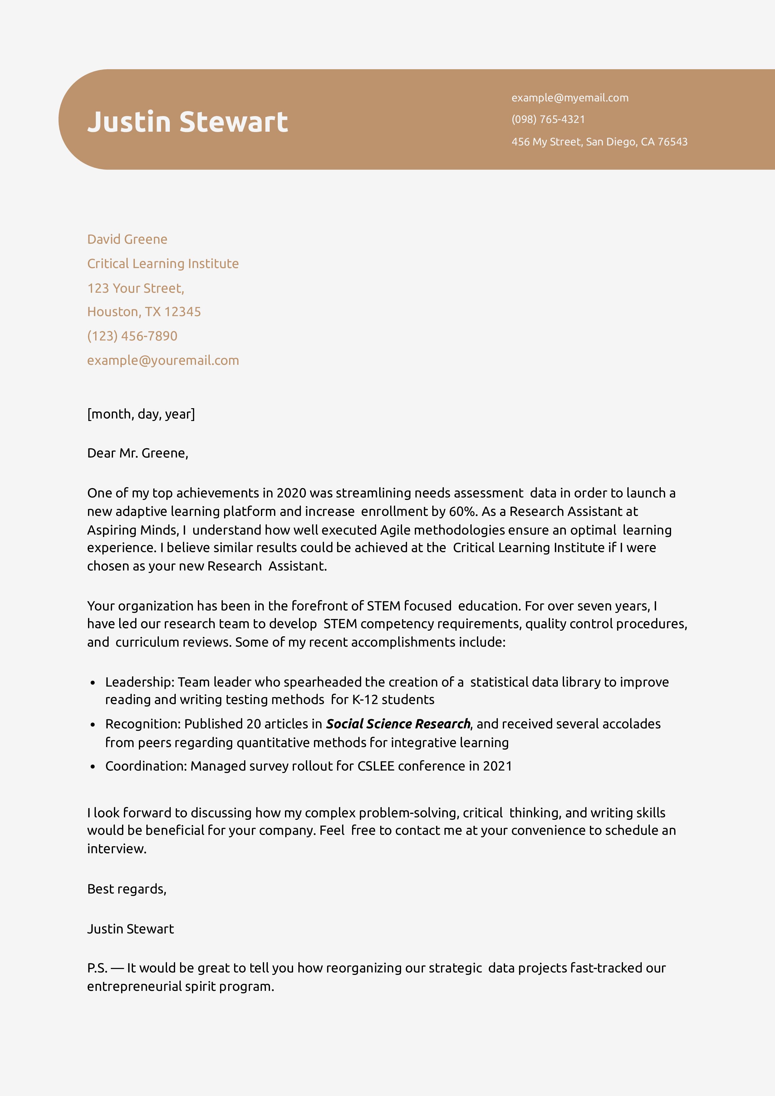 Research Assistant Cover Letter Examples and Templates for 2024 ...
