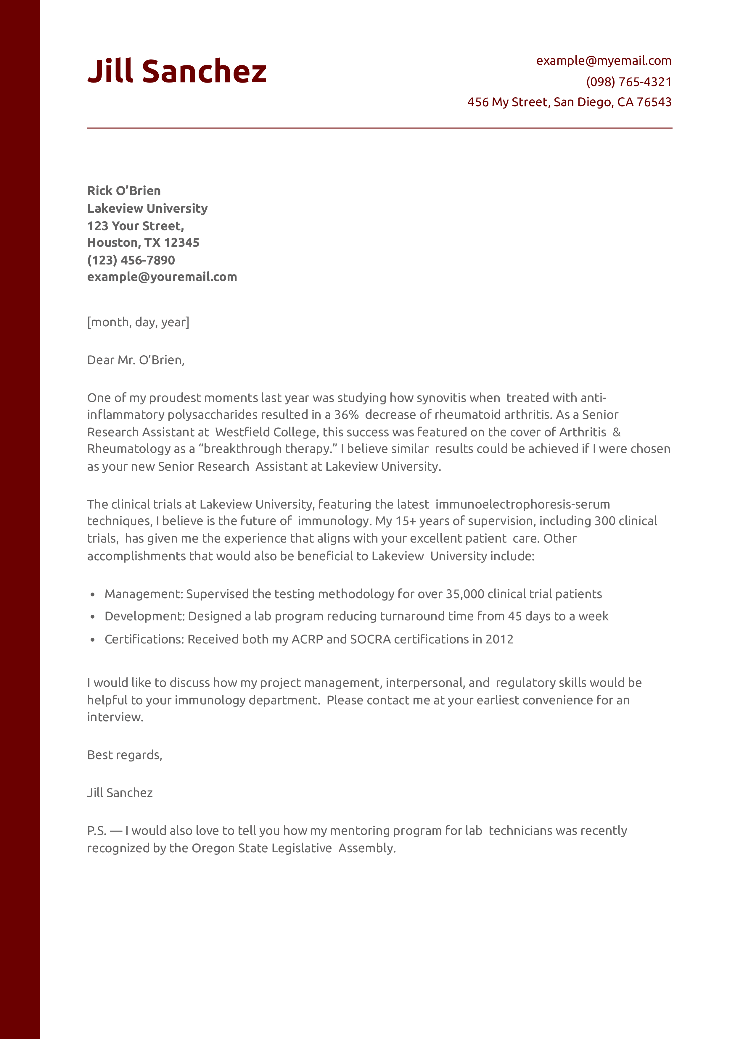 Research Assistant Cover Letter Examples and Templates for 2024 ...