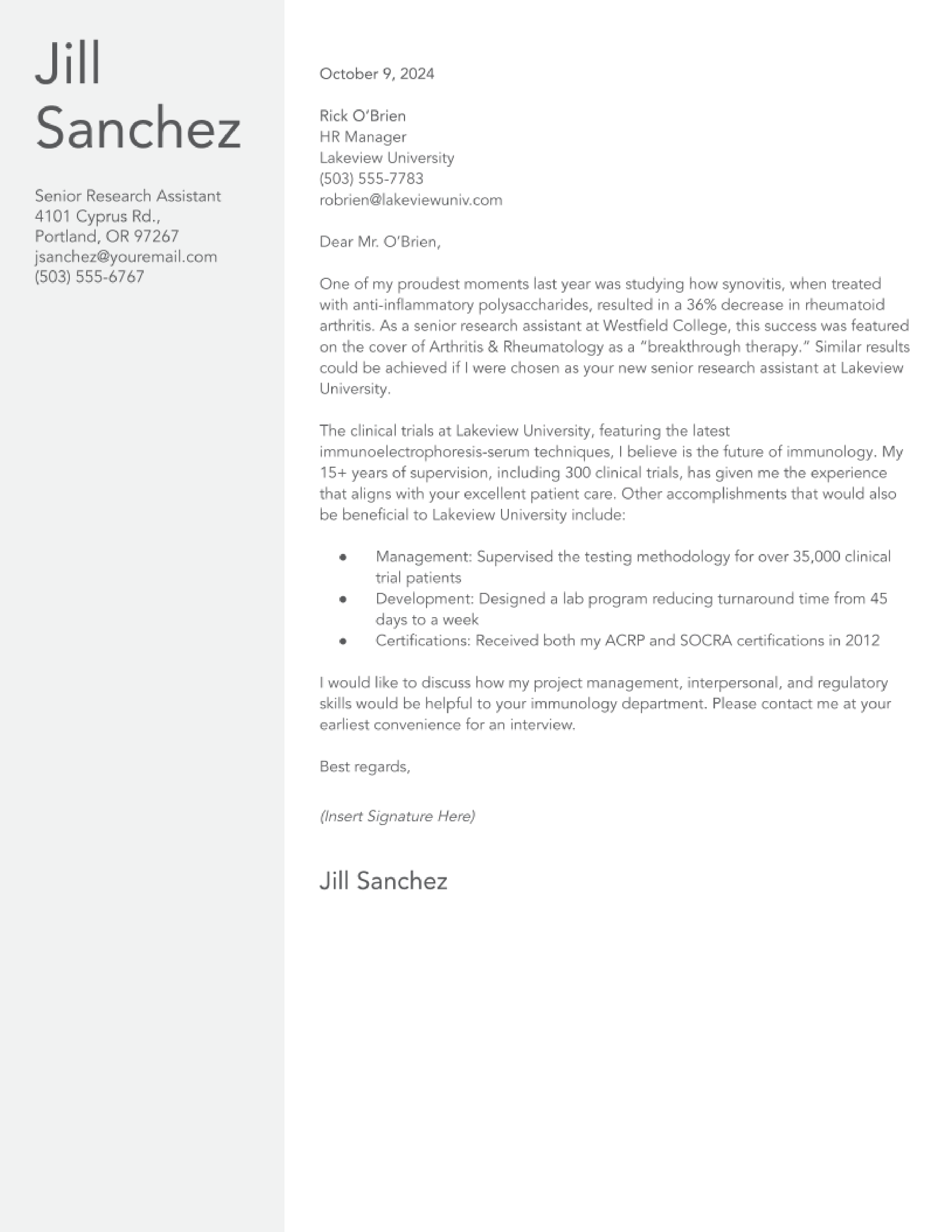 Research Assistant Cover Letter Examples and Templates for 2024 ...