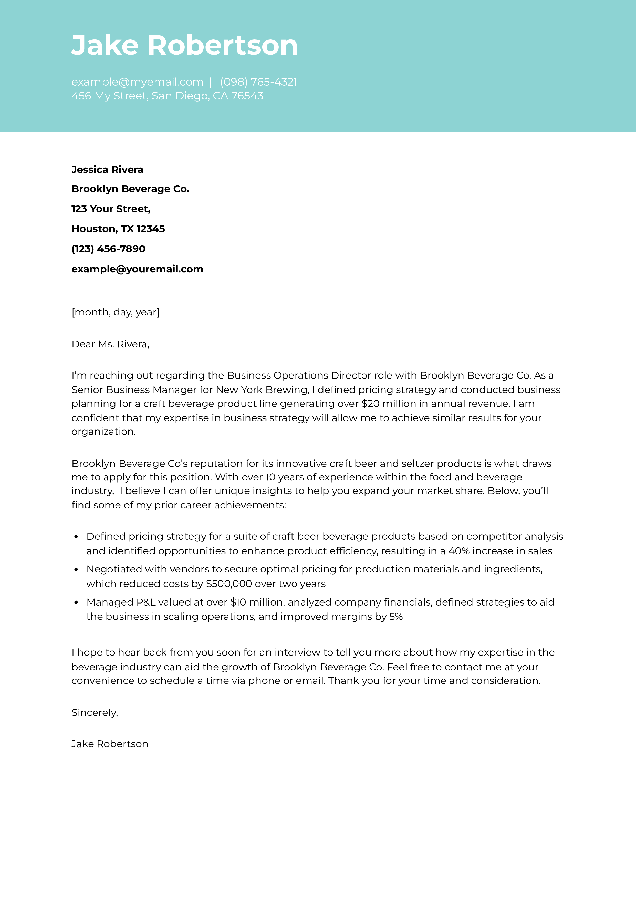 Business Cover Letter Examples and Templates for 2024 - ResumeBuilder.com