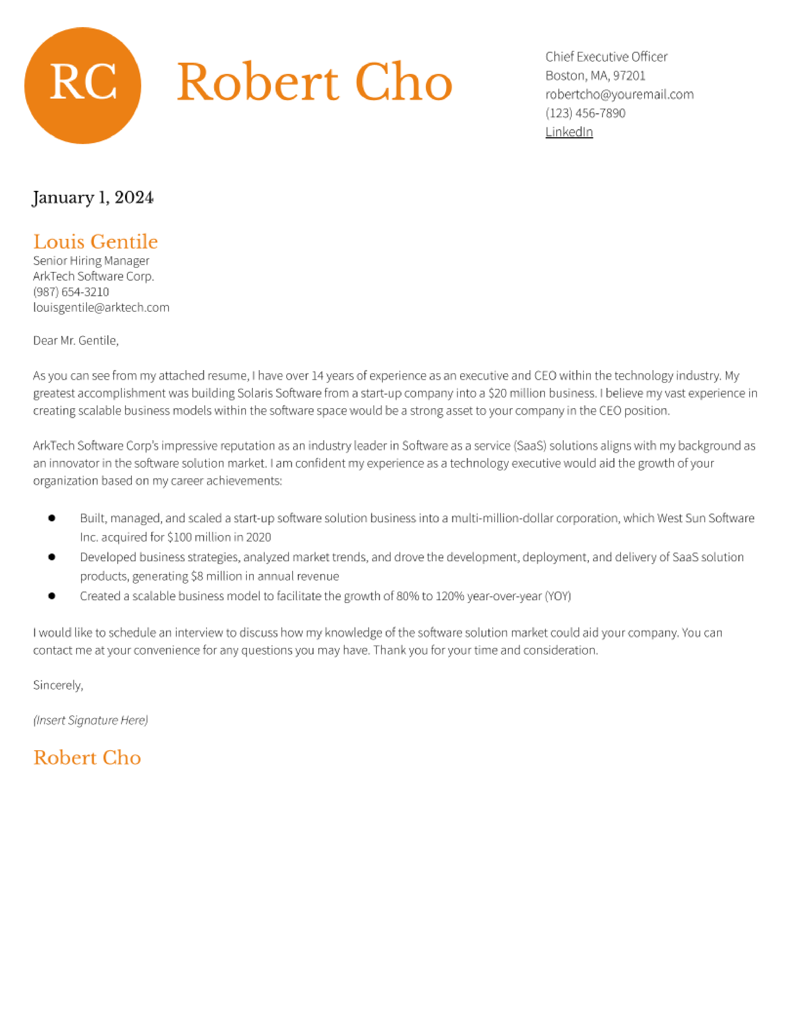 Executive Cover Letter Examples and Templates for 2024 - ResumeBuilder.com