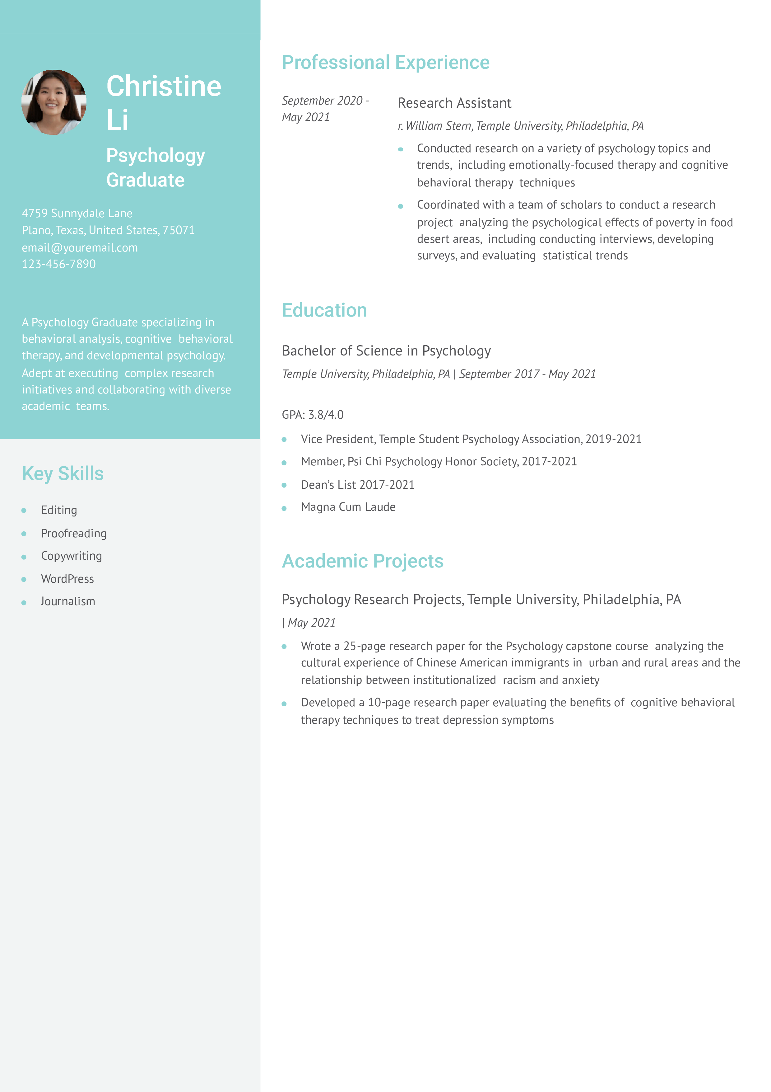 Graduate School Resume Examples and Templates for 2024 - ResumeBuilder.com