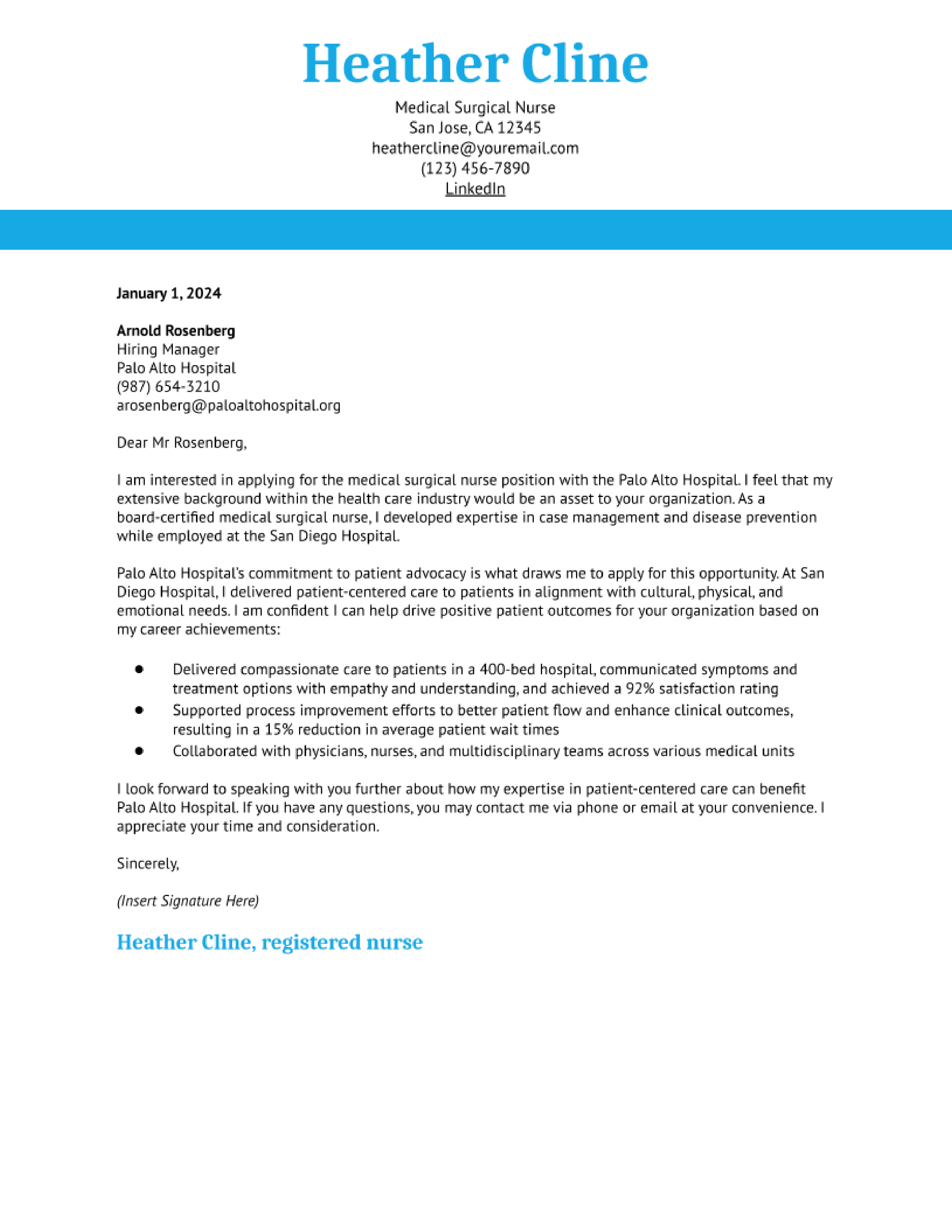 Health Care Cover Letter Examples and Templates for 2024 ...