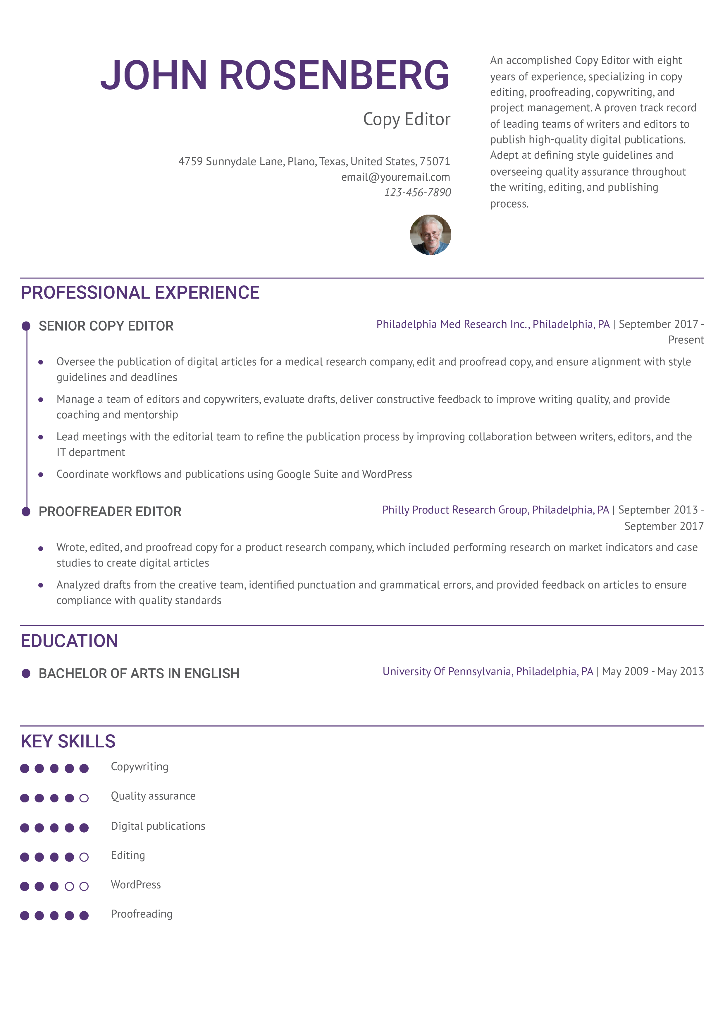 Proofreader Editor Resume Examples and Templates for 2024 ...