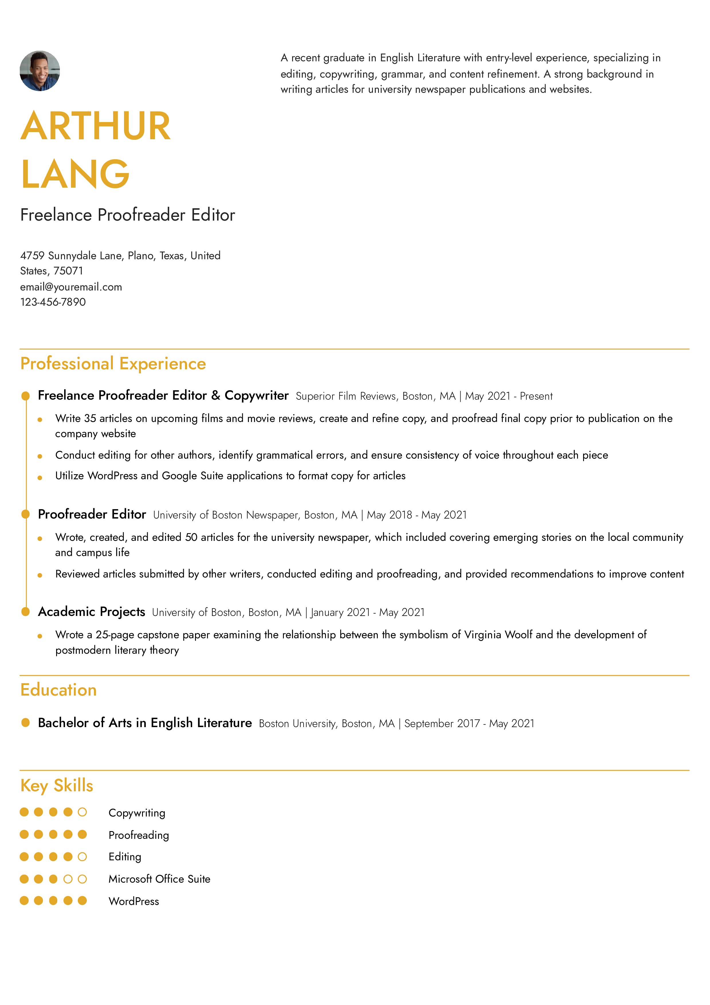 Proofreader Editor Resume Examples and Templates for 2024 ...