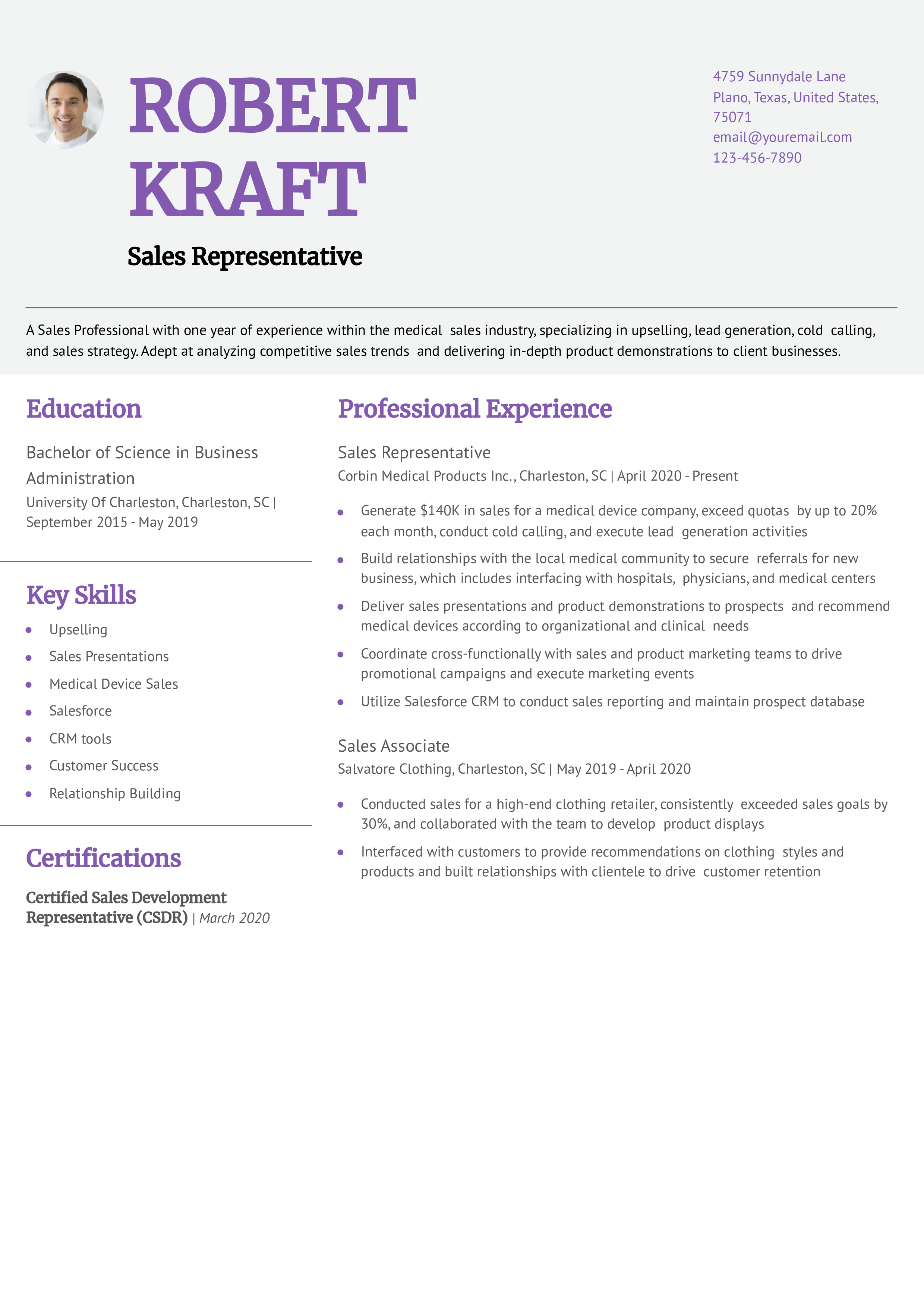 10 Sales Representative Resume Examples and Templates for 2024 ...