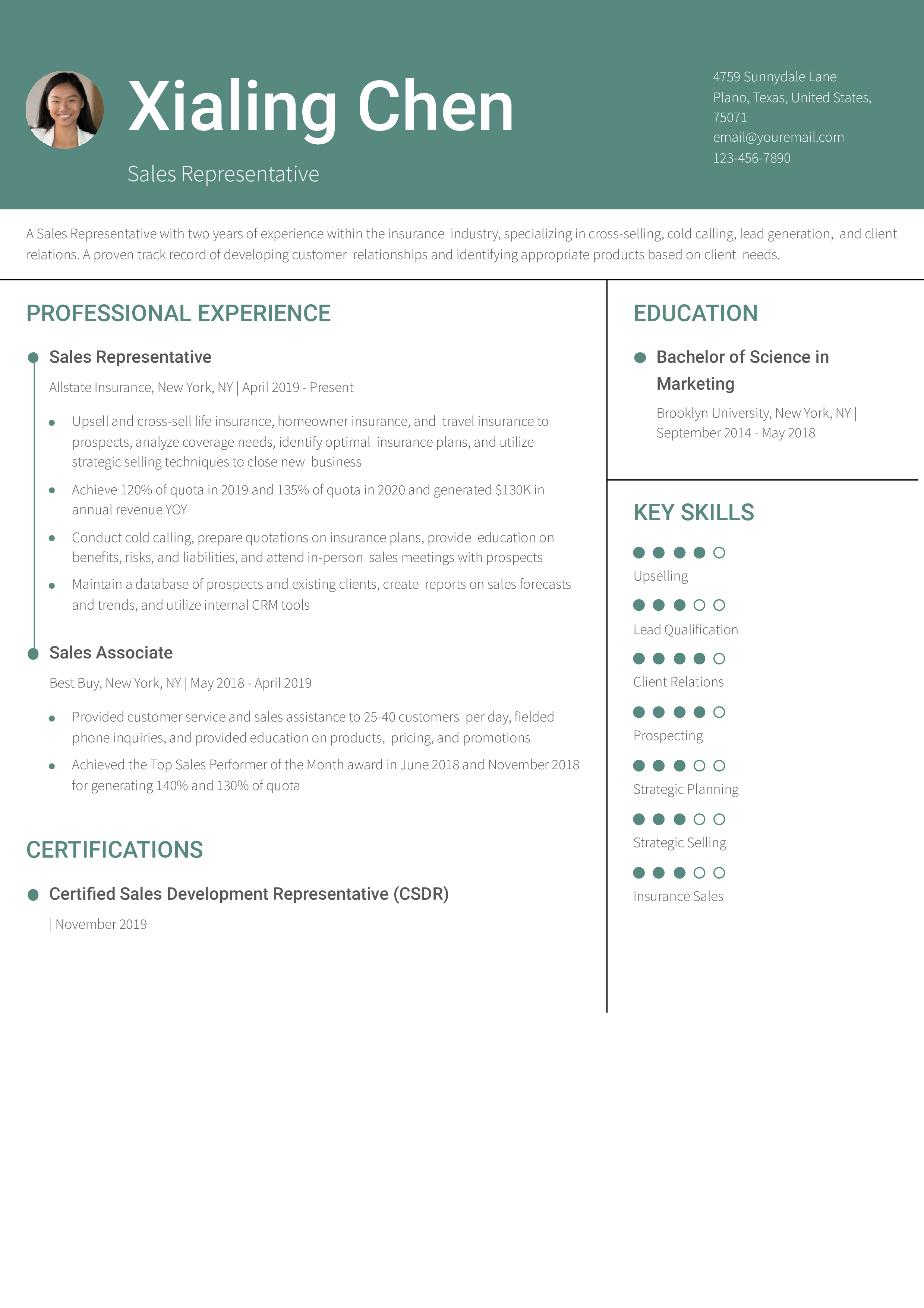 10 Sales Representative Resume Examples and Templates for 2024 ...