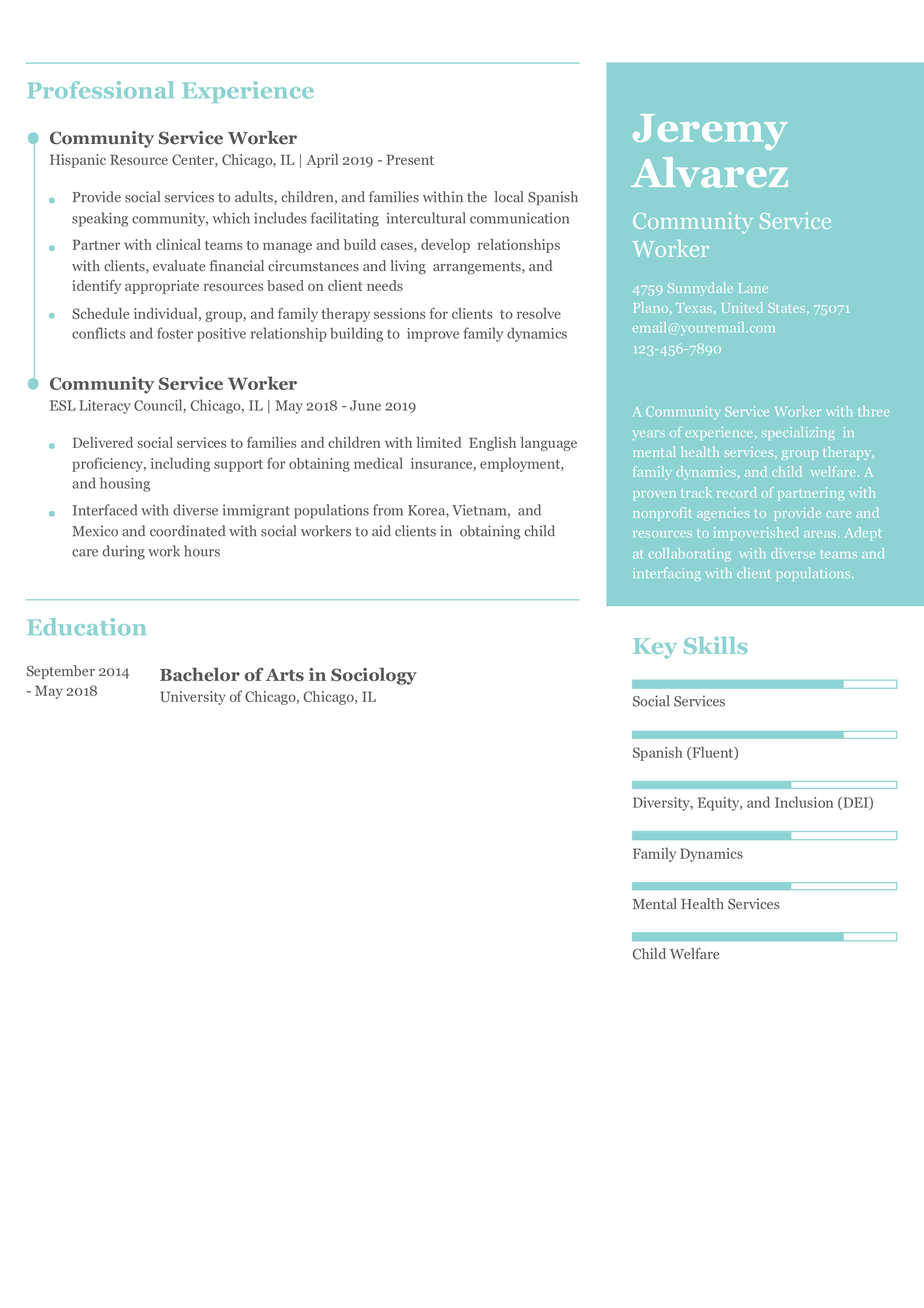 Community Service Worker Resume Examples and Templates for 2024 ...