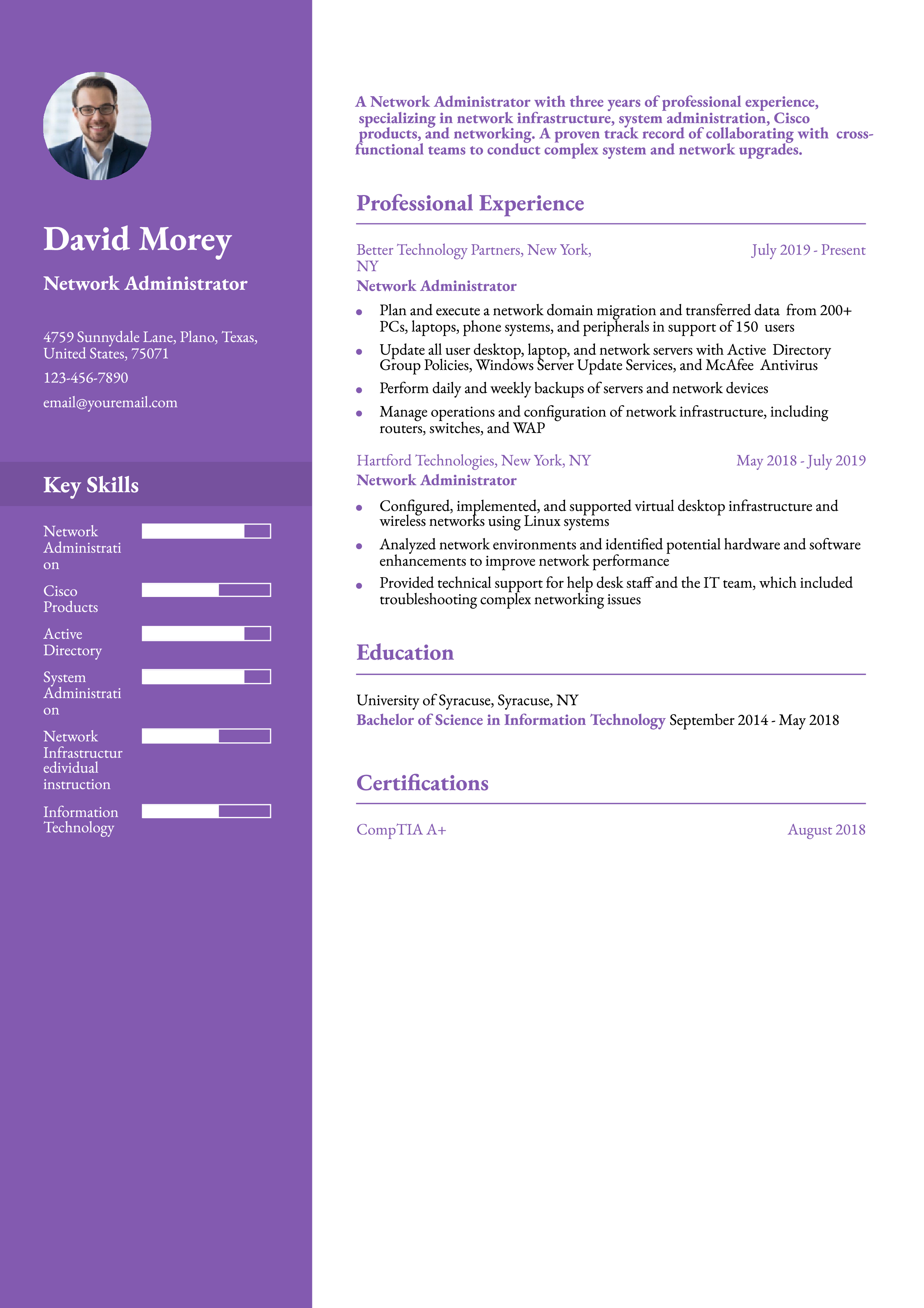 Network Administrator Resume Examples and Templates for 2024 ...