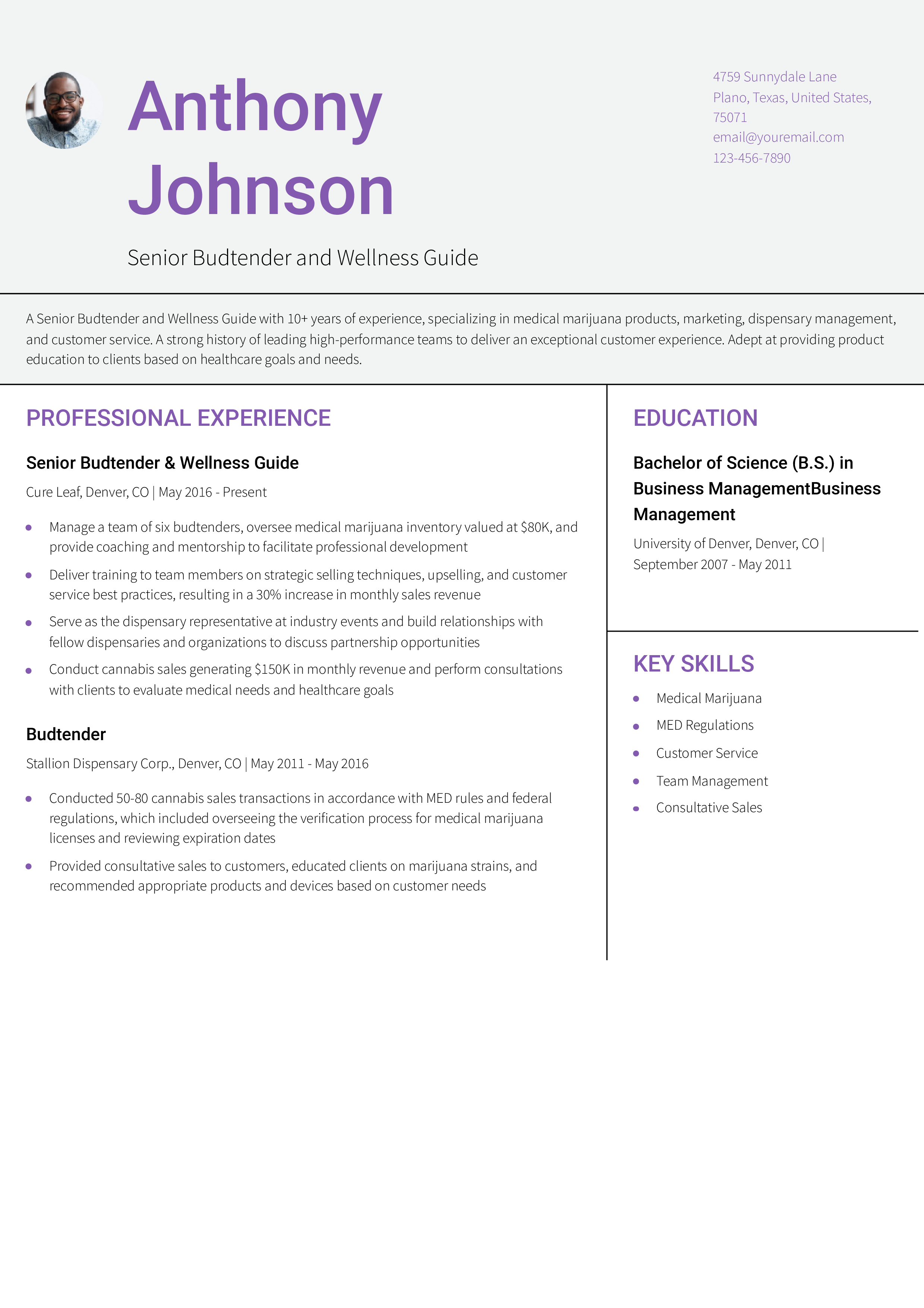 Budtender Resume Examples and Templates for 2024 - ResumeBuilder.com