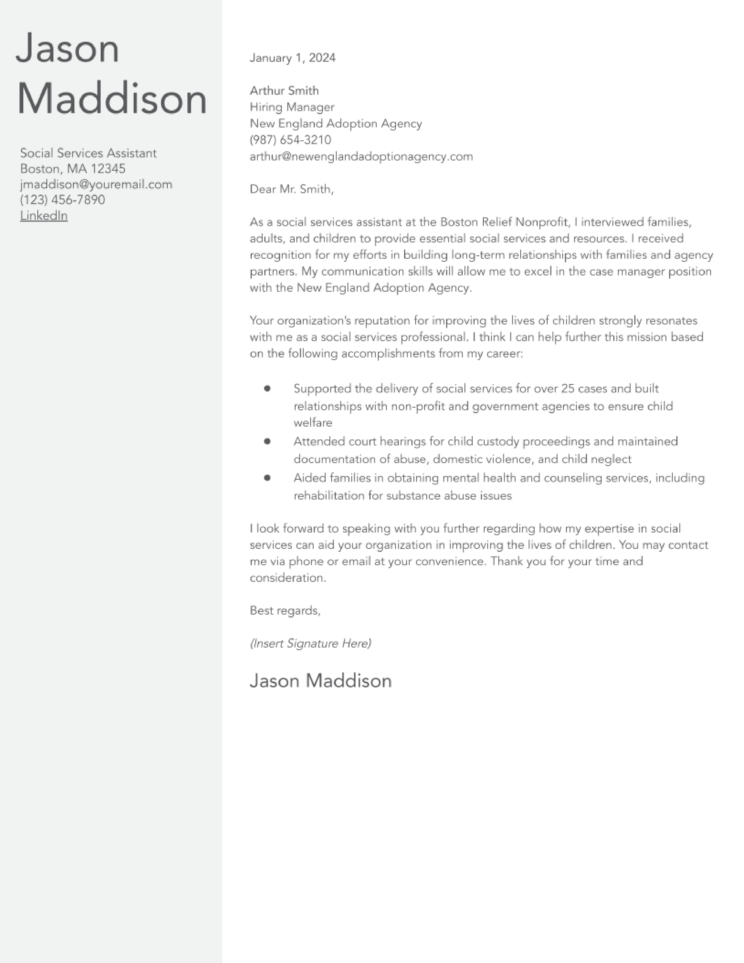 Case Manager Cover Letter Examples and Templates for 2024 ...