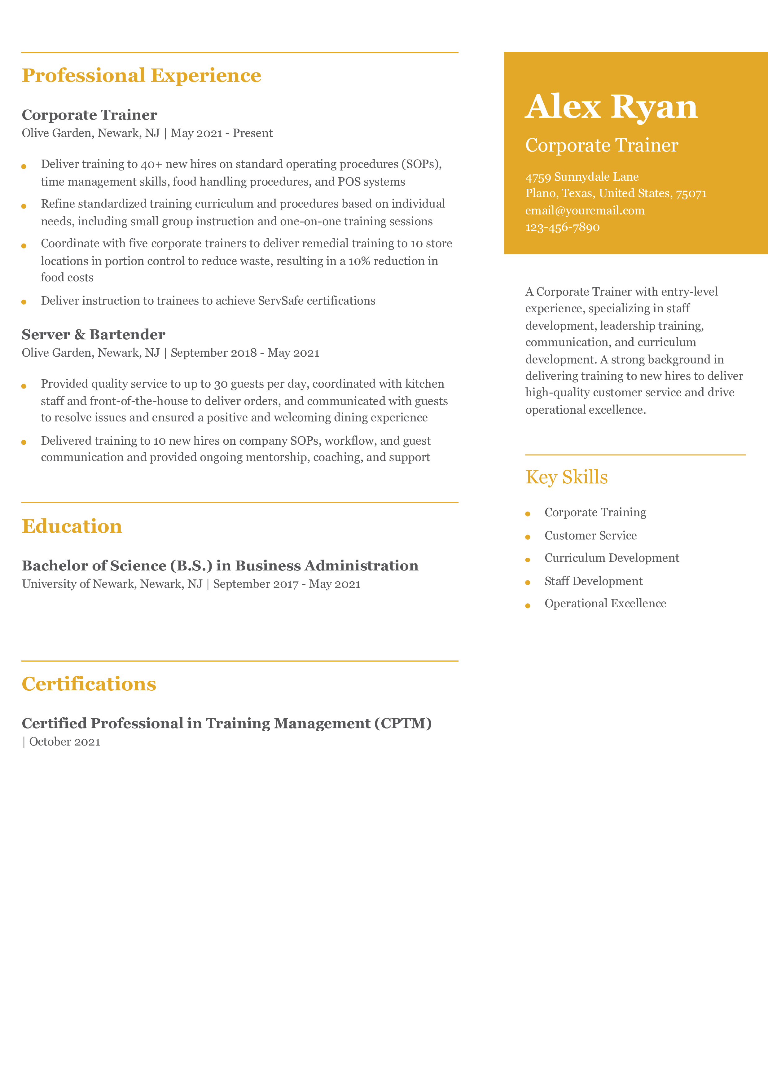 Corporate Trainer Resume Examples and Templates for 2024 ...