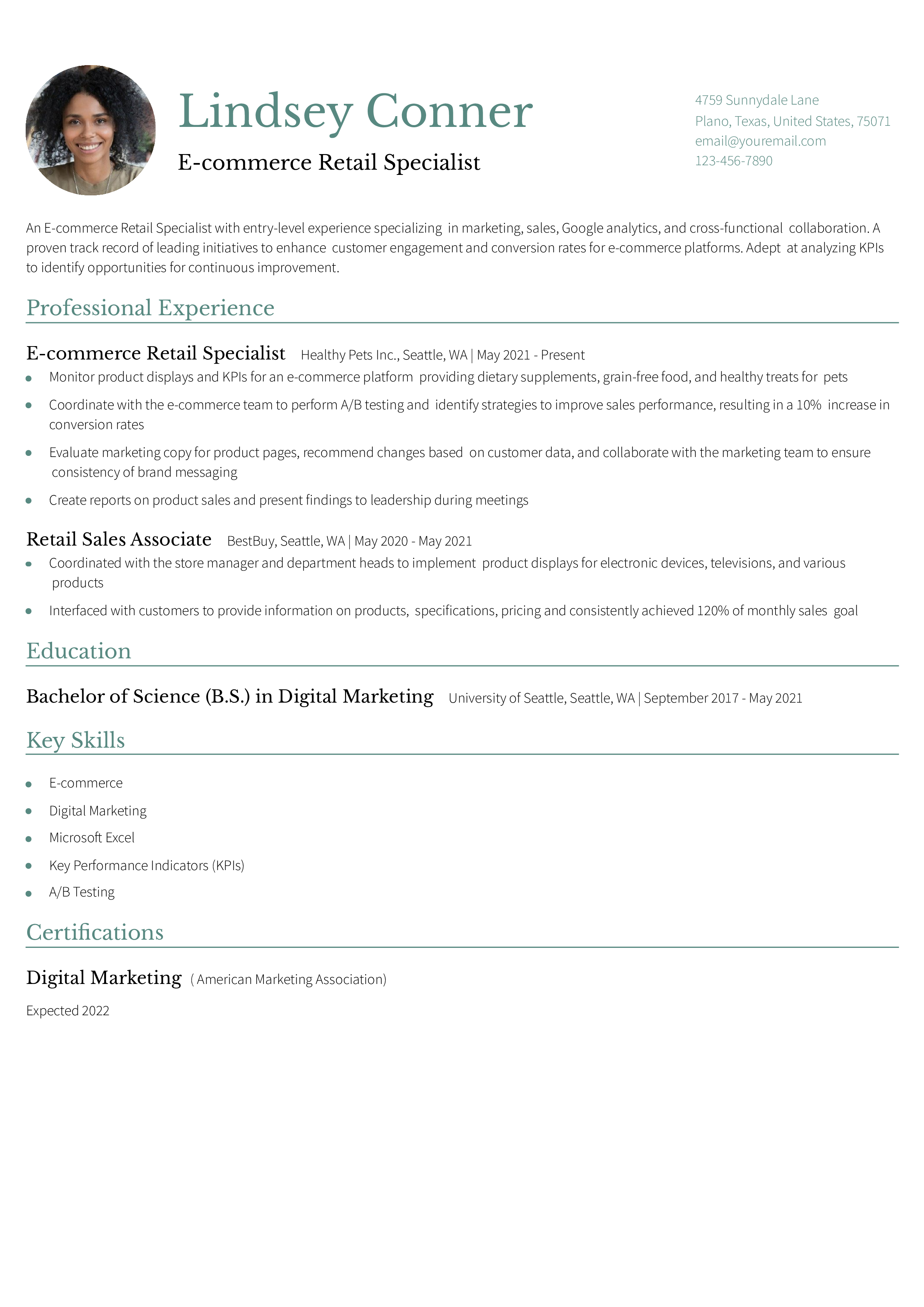 E-commerce Retail Resume Examples and Templates for 2024 ...