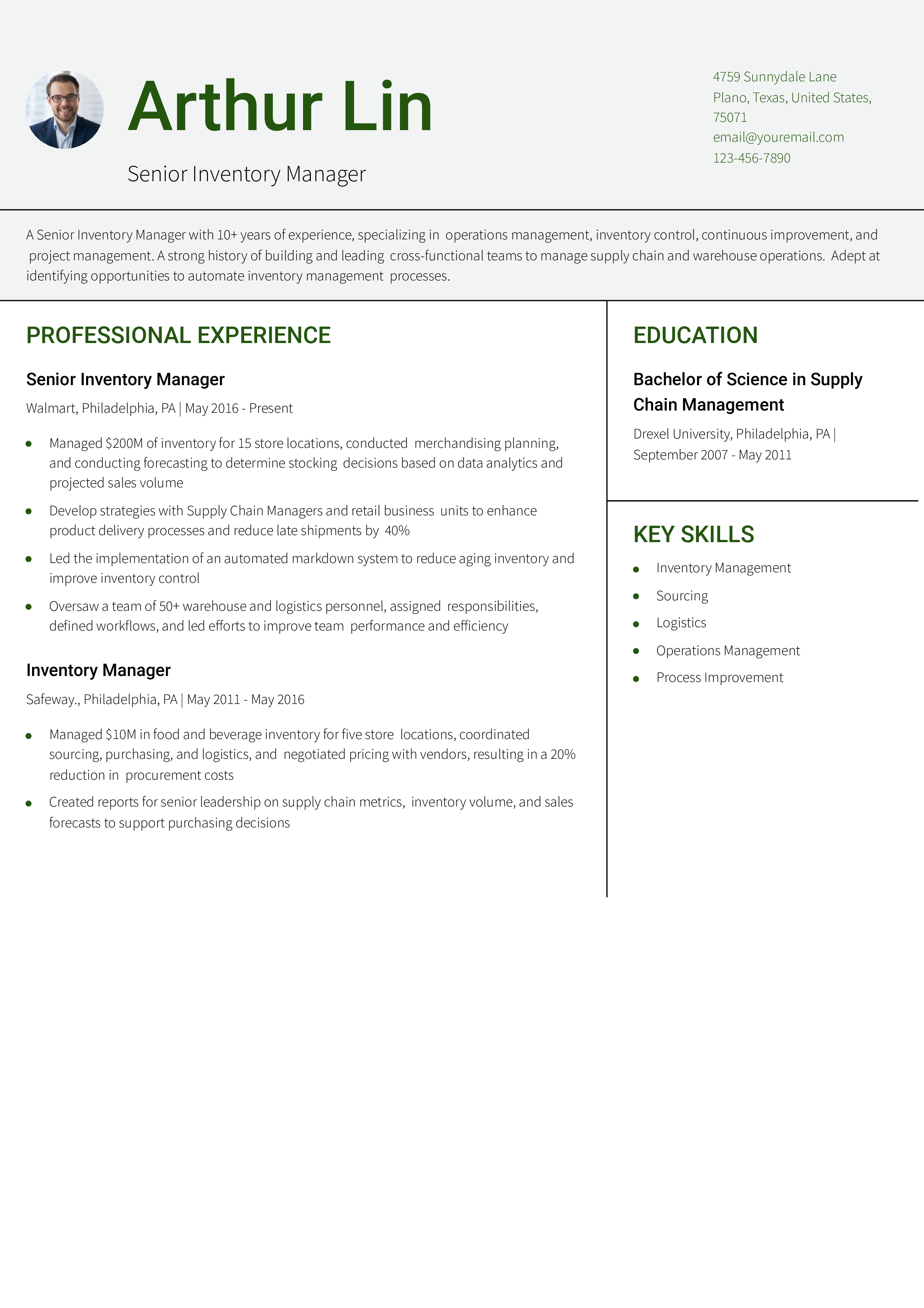 Inventory Manager Resume Examples and Templates for 2024 ...