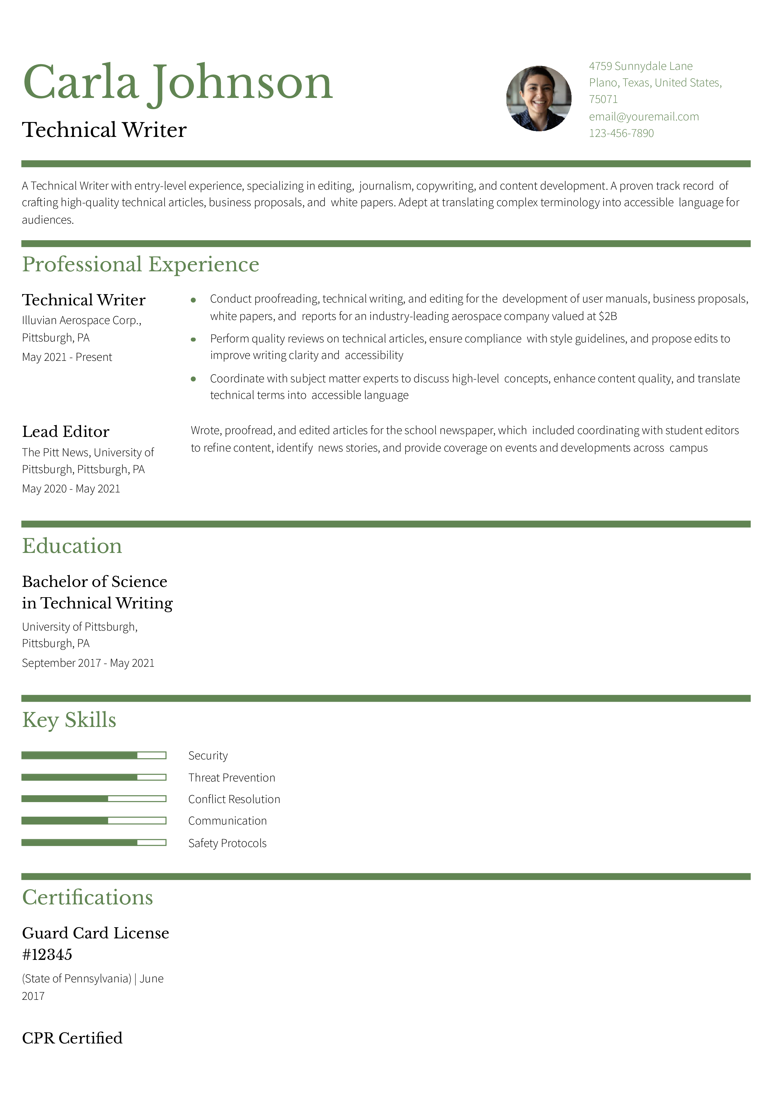 Technical Writer Resume Examples and Templates for 2024 - ResumeBuilder.com