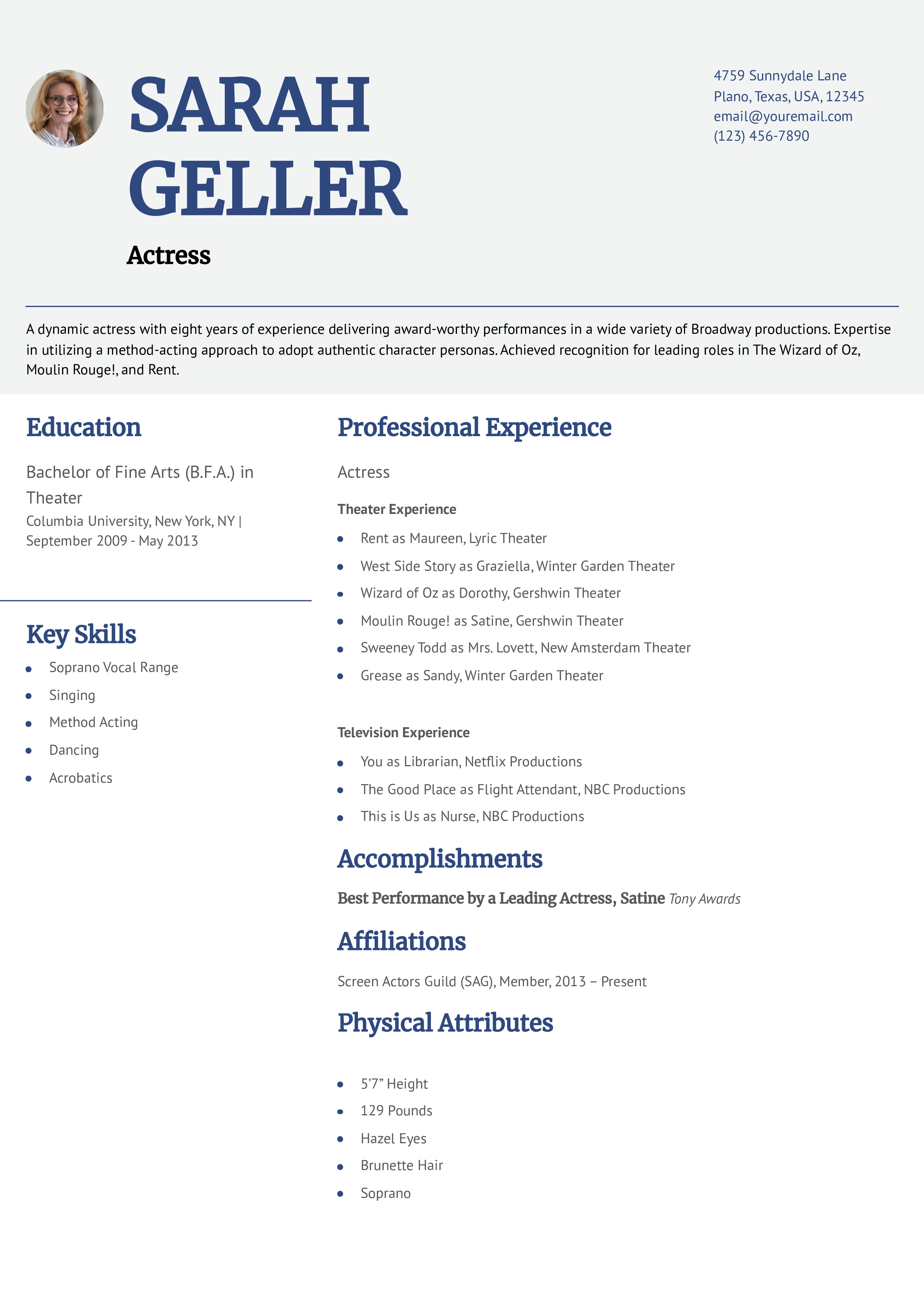 8 Theater Resume Examples and Templates for 2024 - ResumeBuilder.com