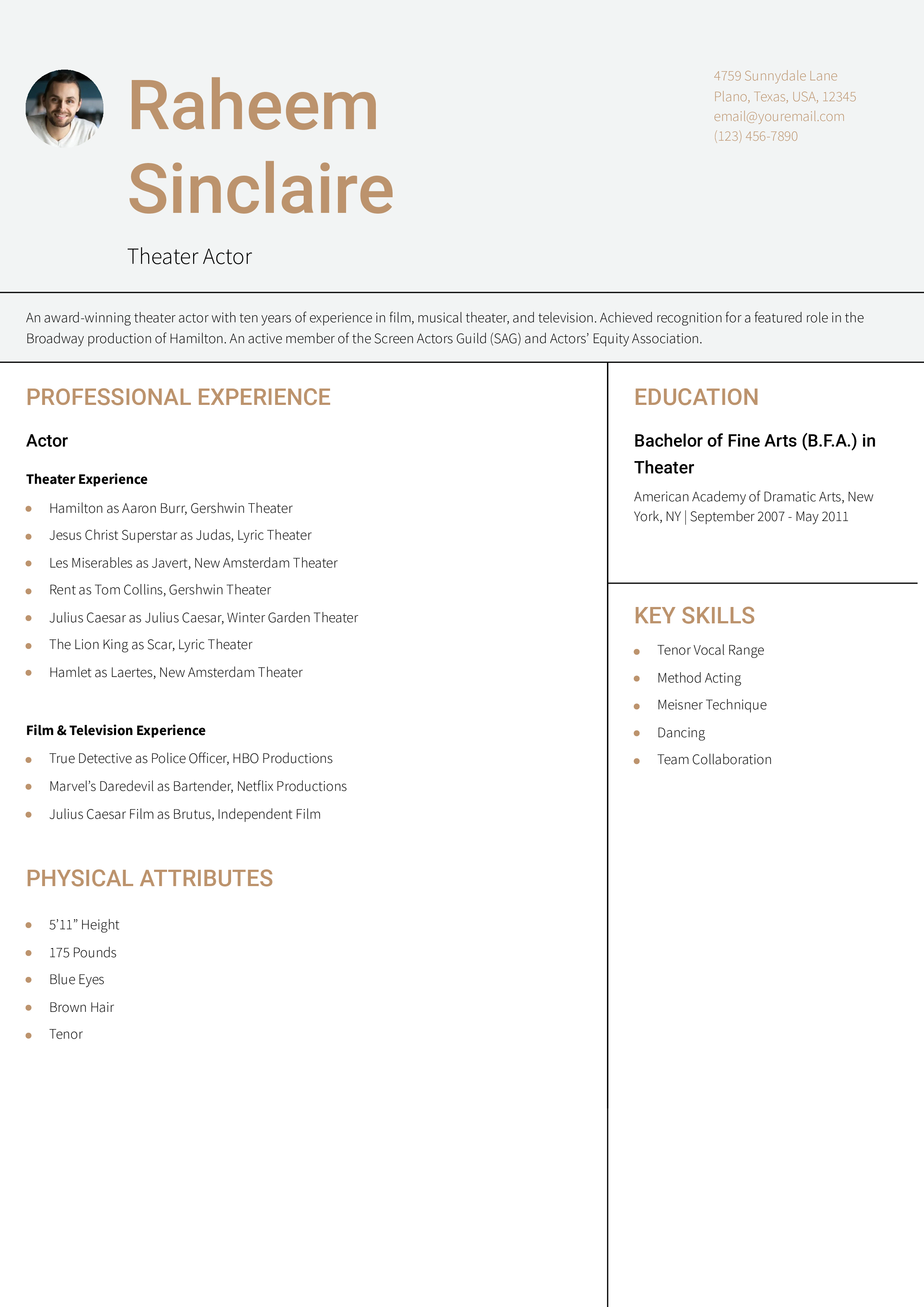 8 Theater Resume Examples and Templates for 2024 - ResumeBuilder.com