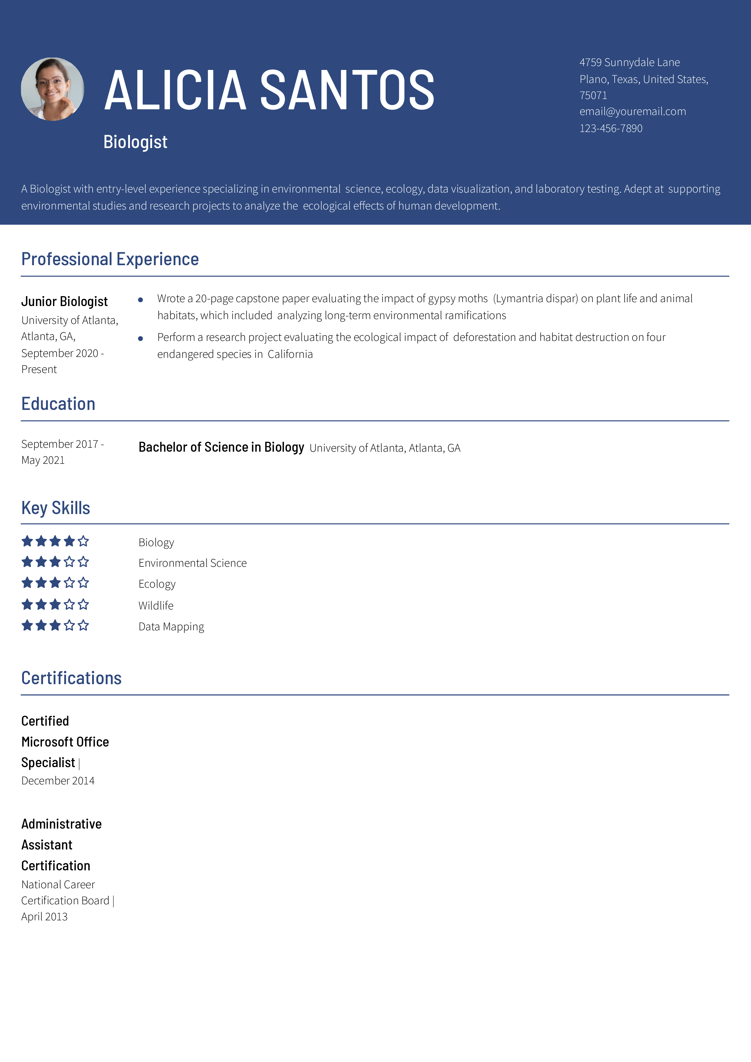 Biology Resume Examples and Templates for 2024 - ResumeBuilder.com