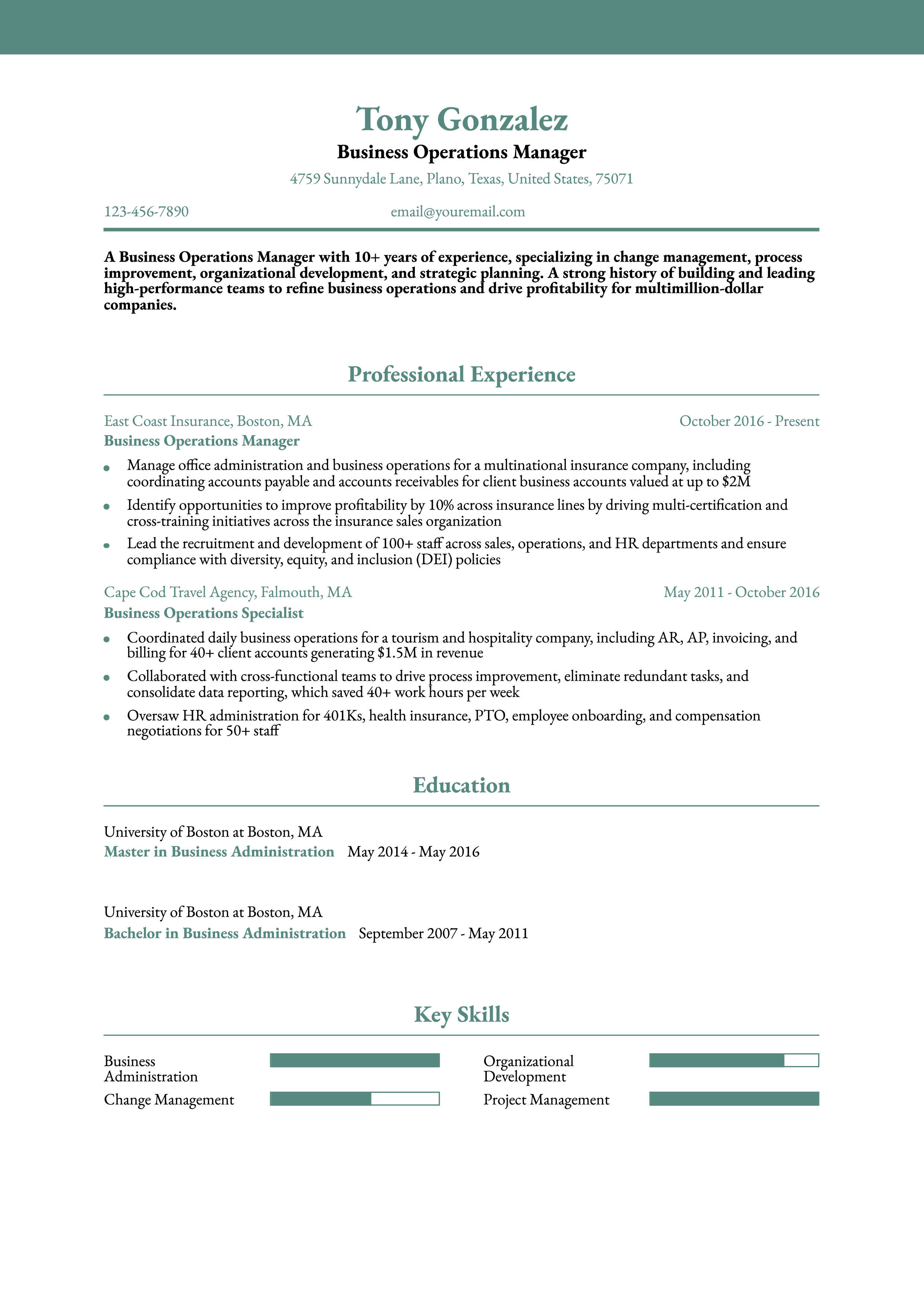 Business Administrator Resume Examples and Templates for 2024 ...
