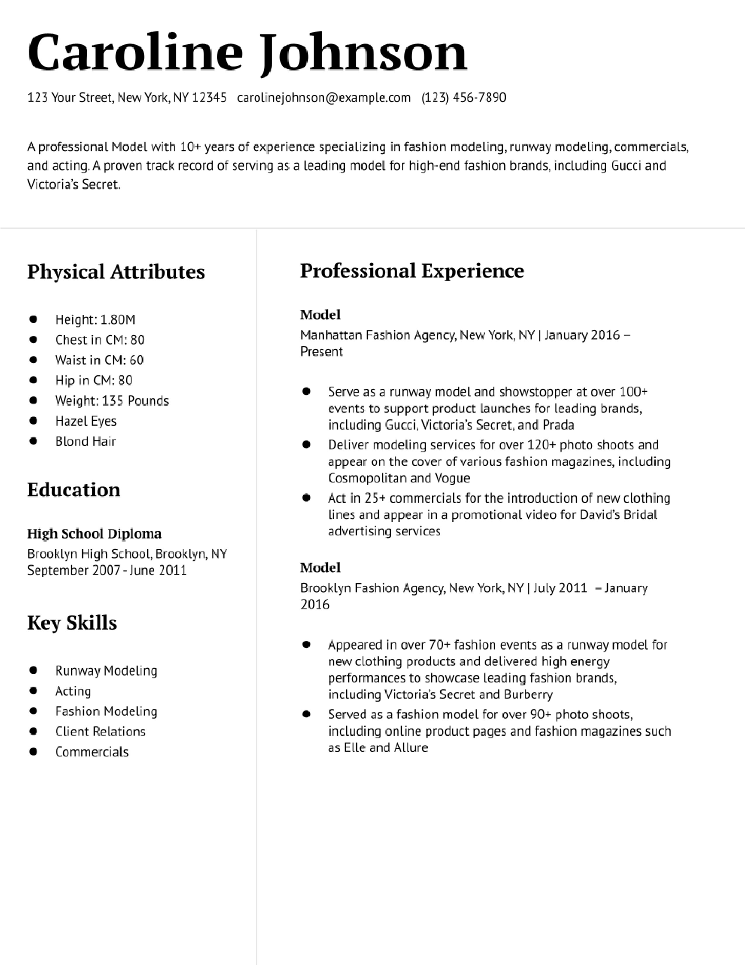 Model Resume Examples and Templates for 2024 - ResumeBuilder.com