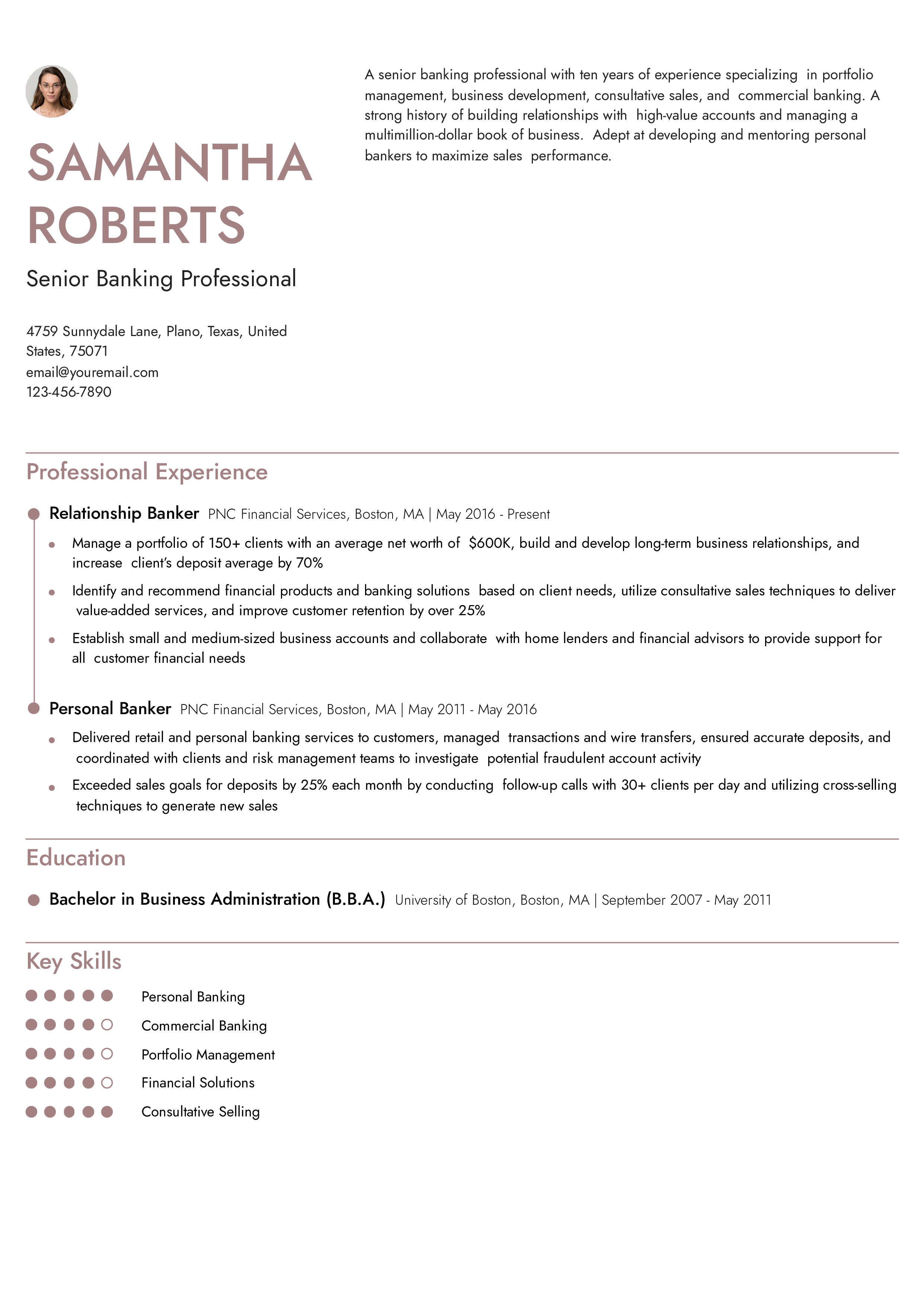 Personal Banker Resume Examples and Templates for 2024 - ResumeBuilder.com