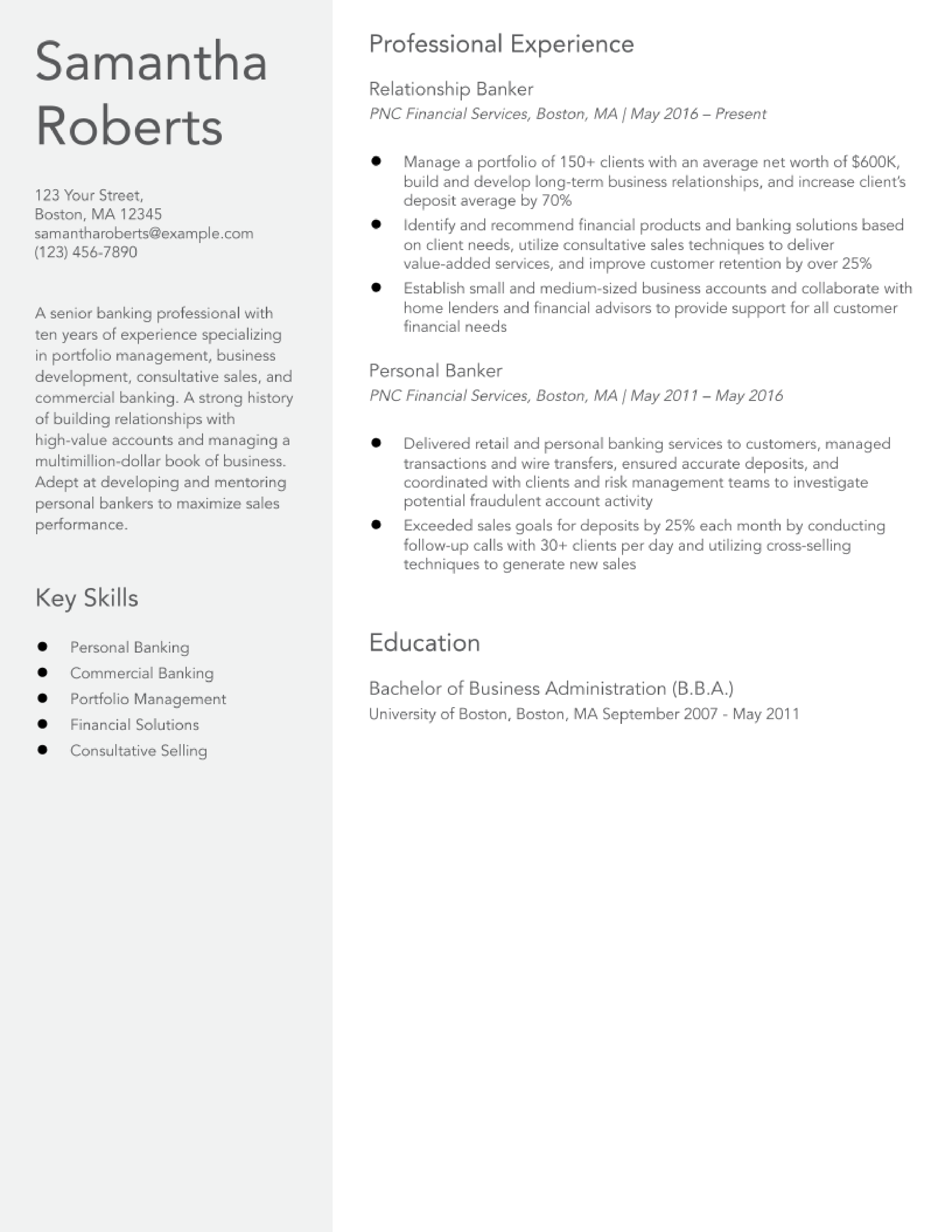 Banking Resume Objective Statement