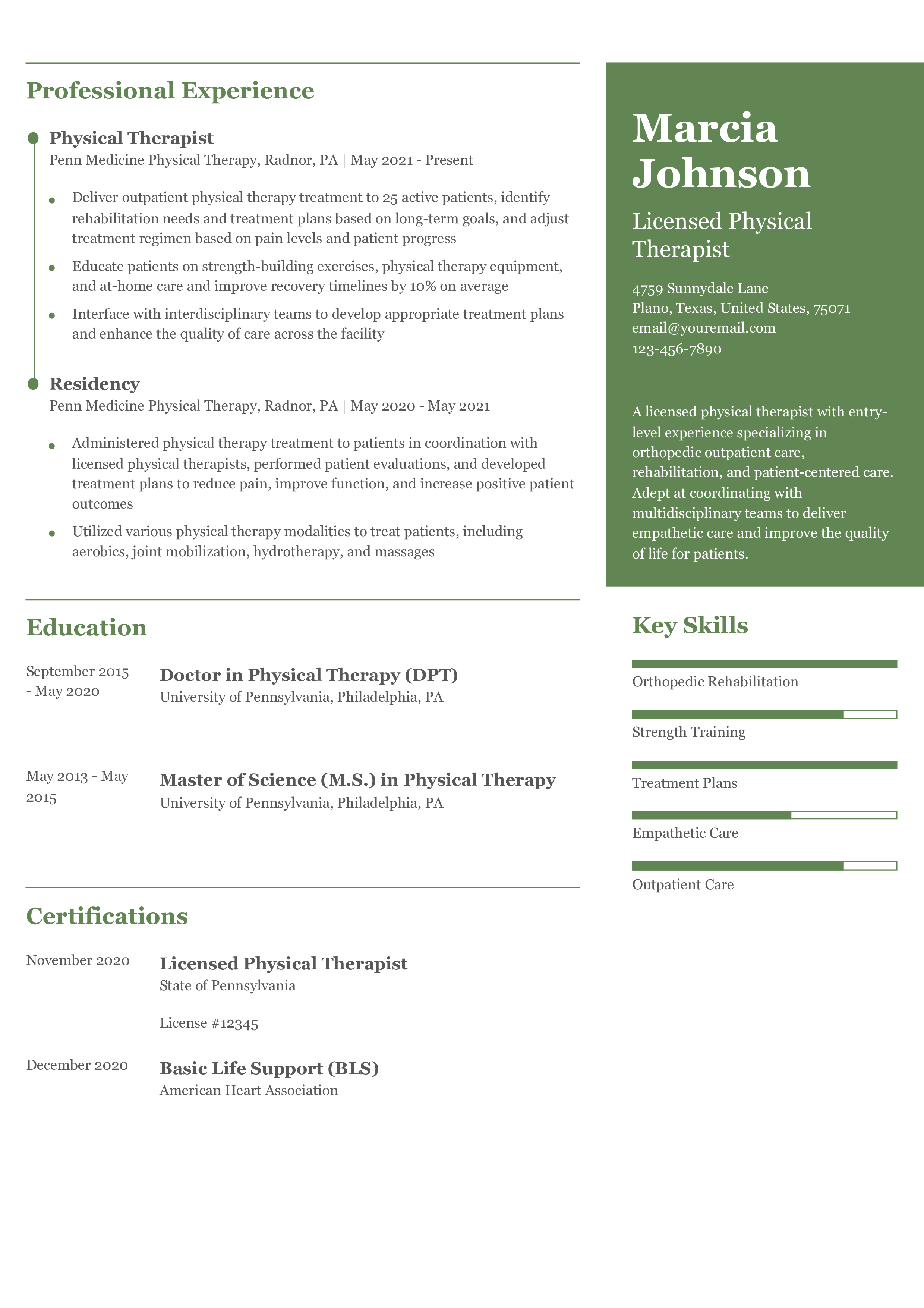 Physical Therapist Resume Examples and Templates for 2024 ...