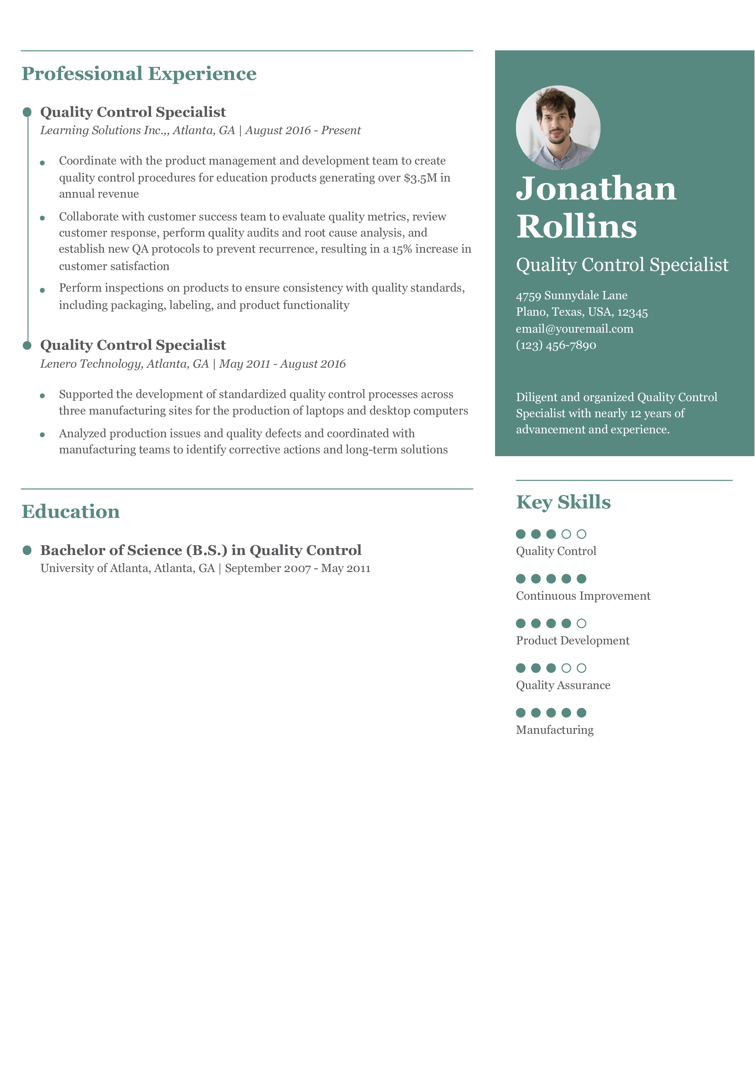 Quality Control Resume Examples in 2024 - ResumeBuilder.com