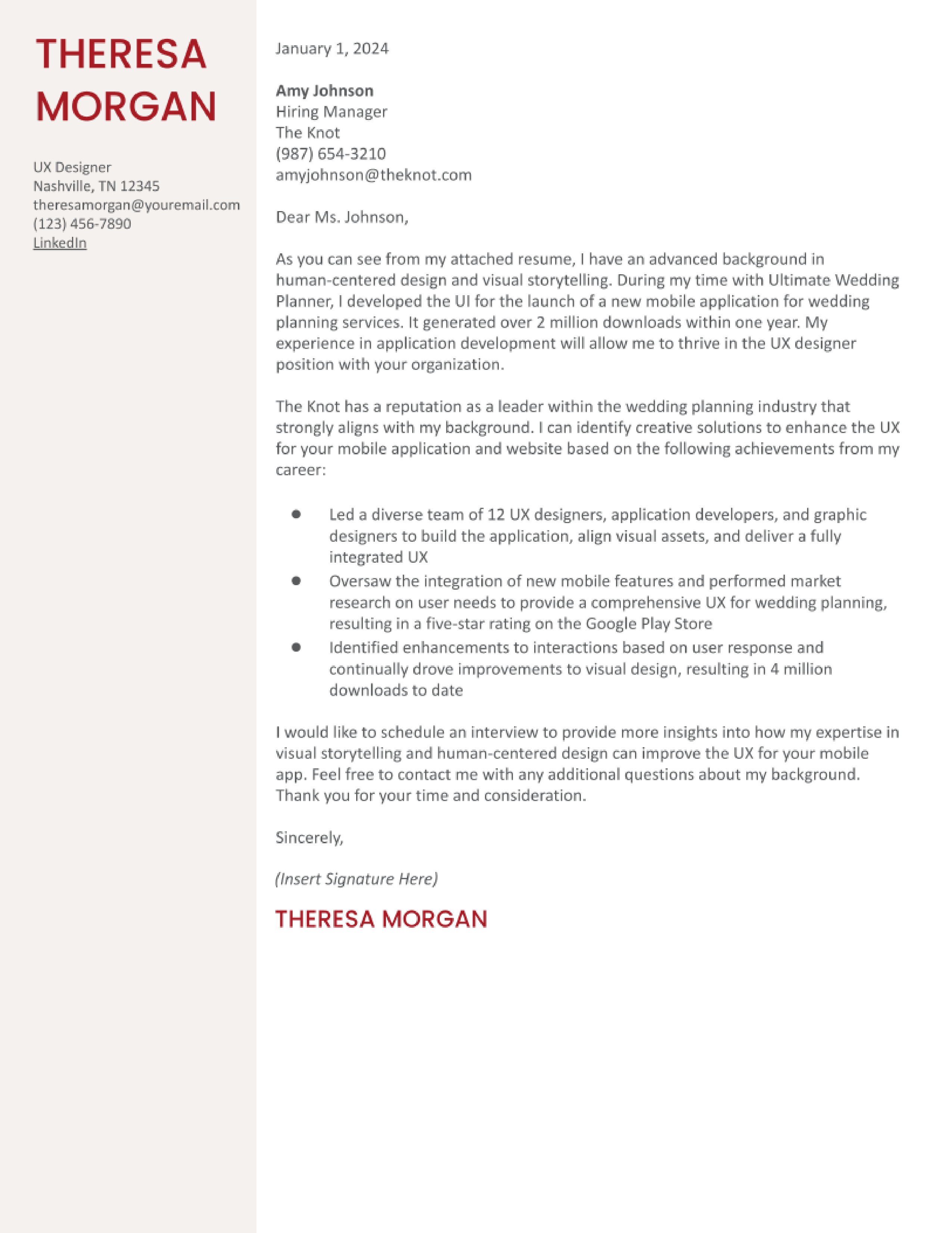 UX Designer Cover Letter Examples and Templates for 2024 ...