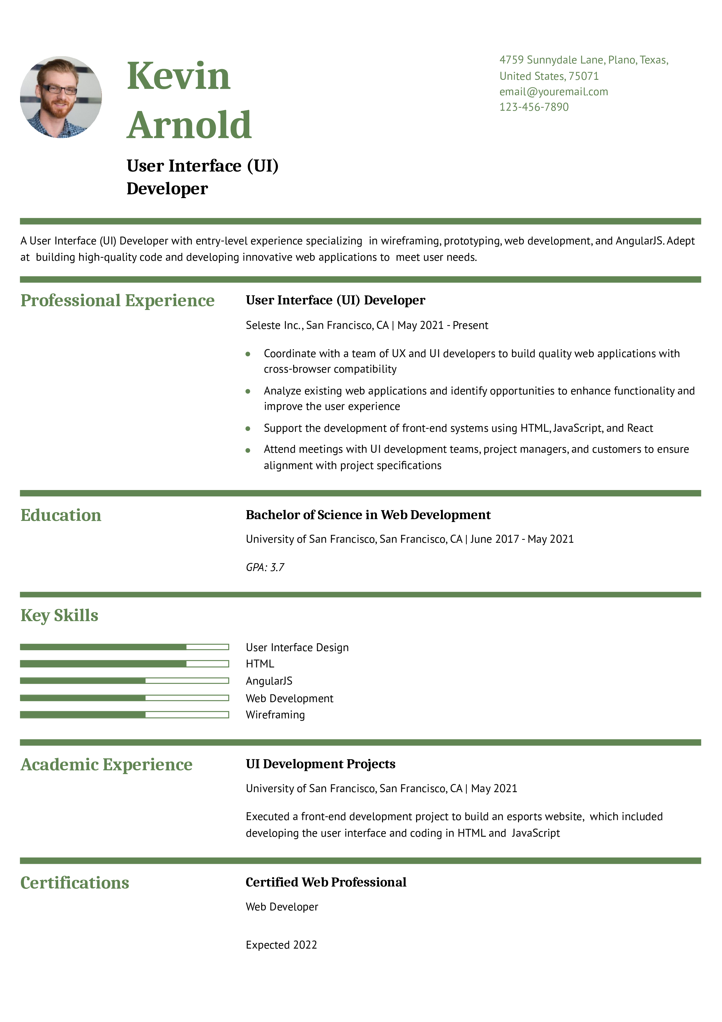 User Interface Developer Resume Examples and Templates for 2024 ...
