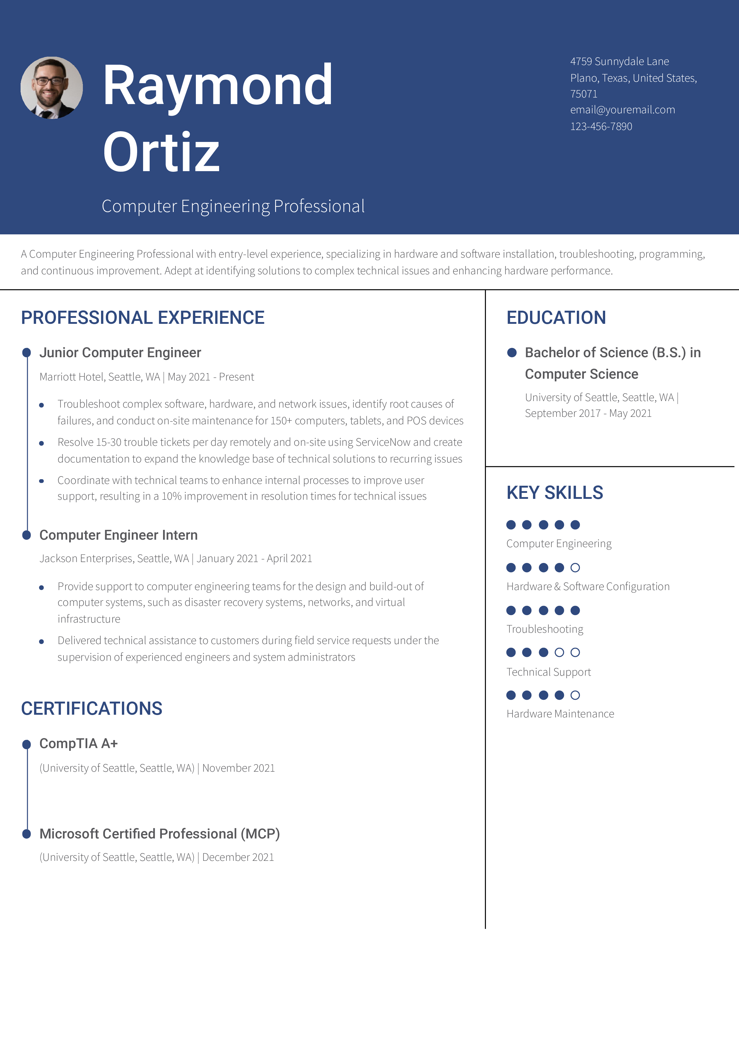 Computer Engineering Resume Examples and Templates for 2024 ...