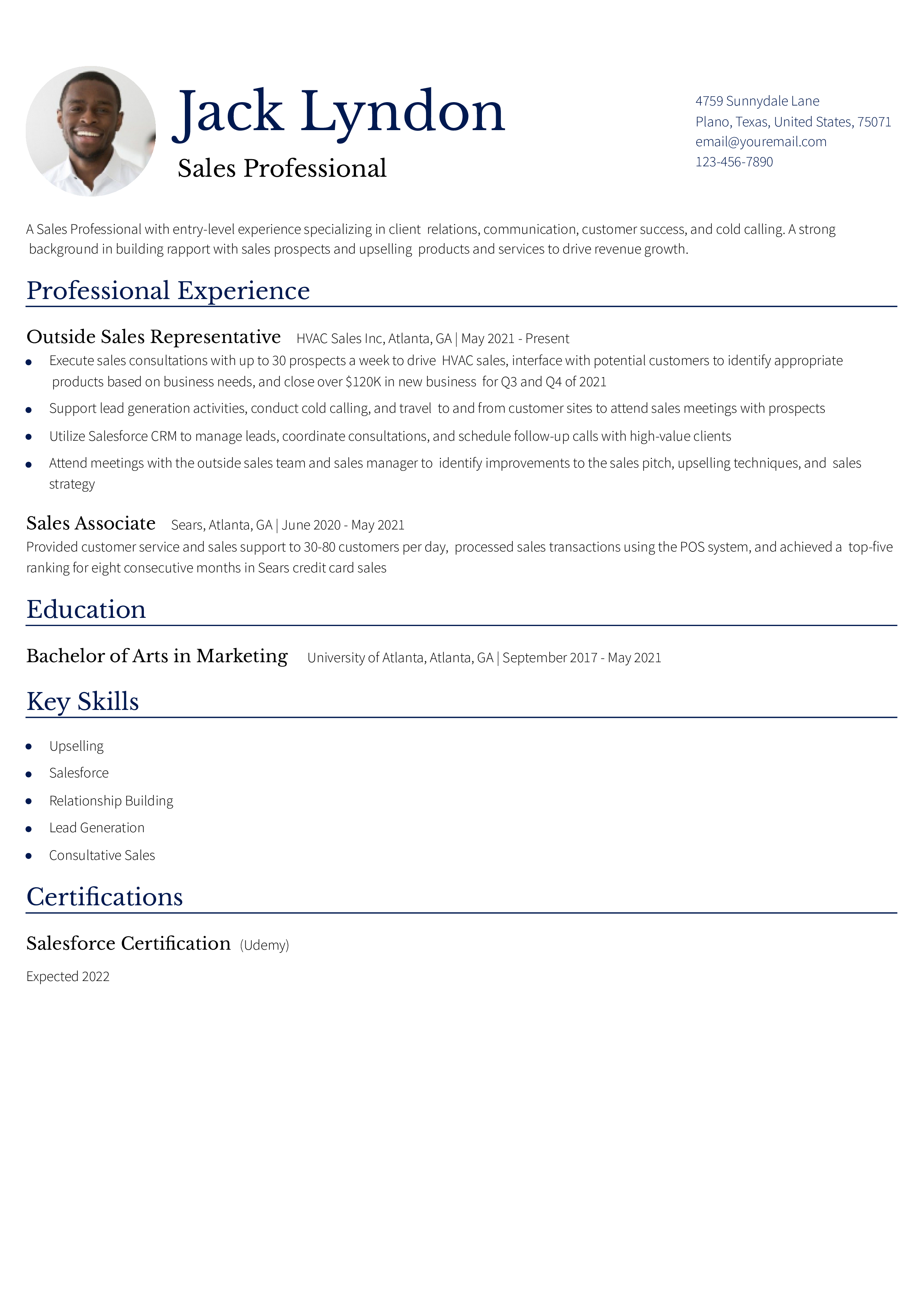 Outside Sales Resume Examples and Templates for 2024 - ResumeBuilder.com