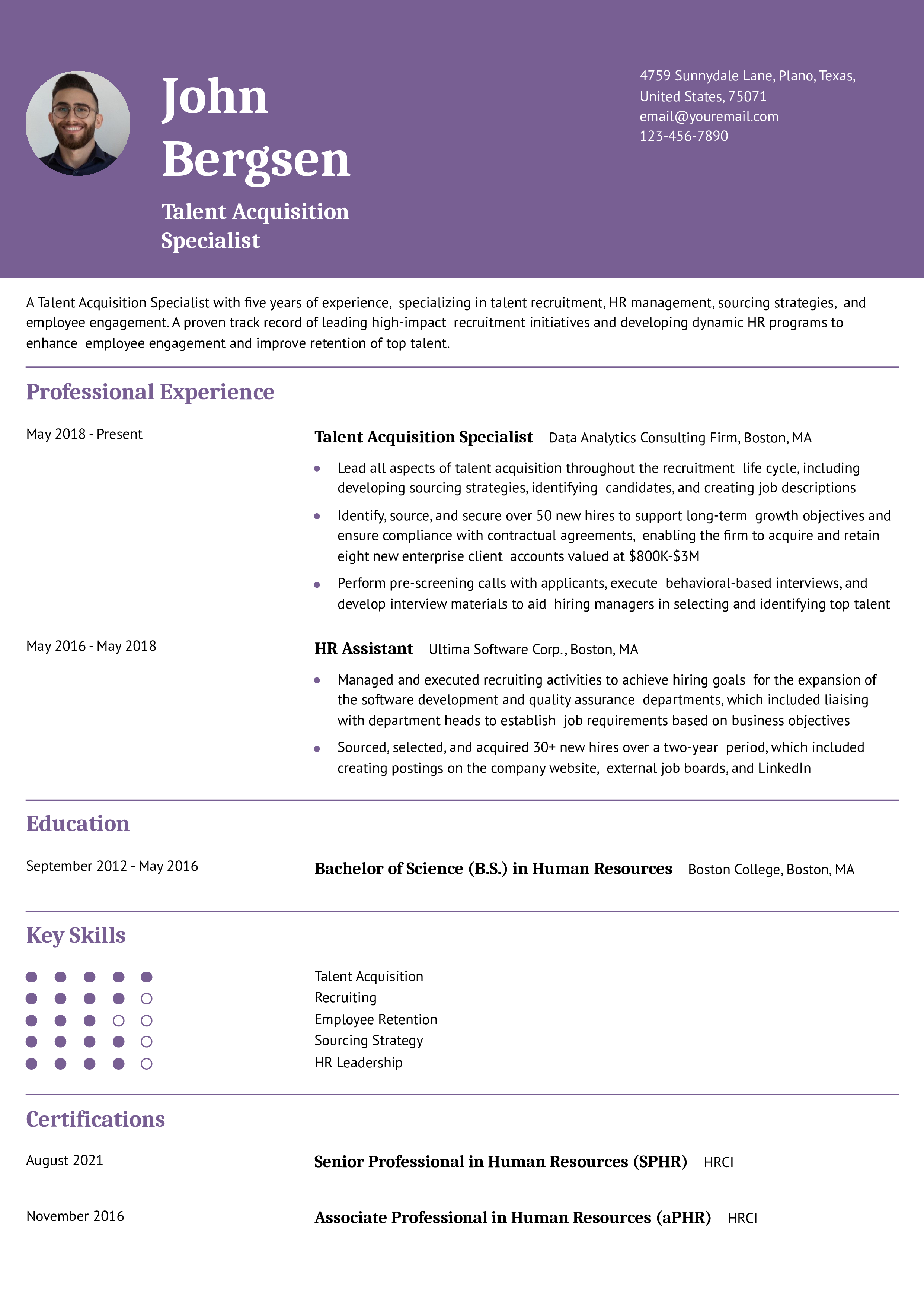 Talent Acquisition Specialist Resume Examples and Templates for 2024 ...