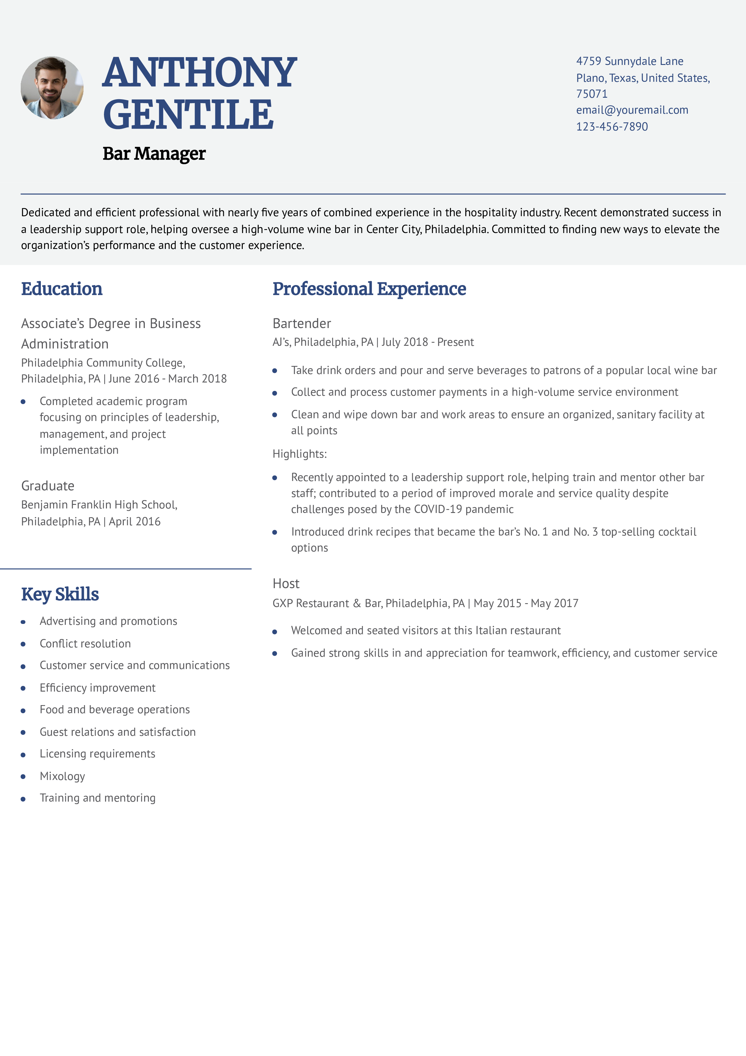 Bar Manager Resume Examples and Templates for 2024 - ResumeBuilder.com