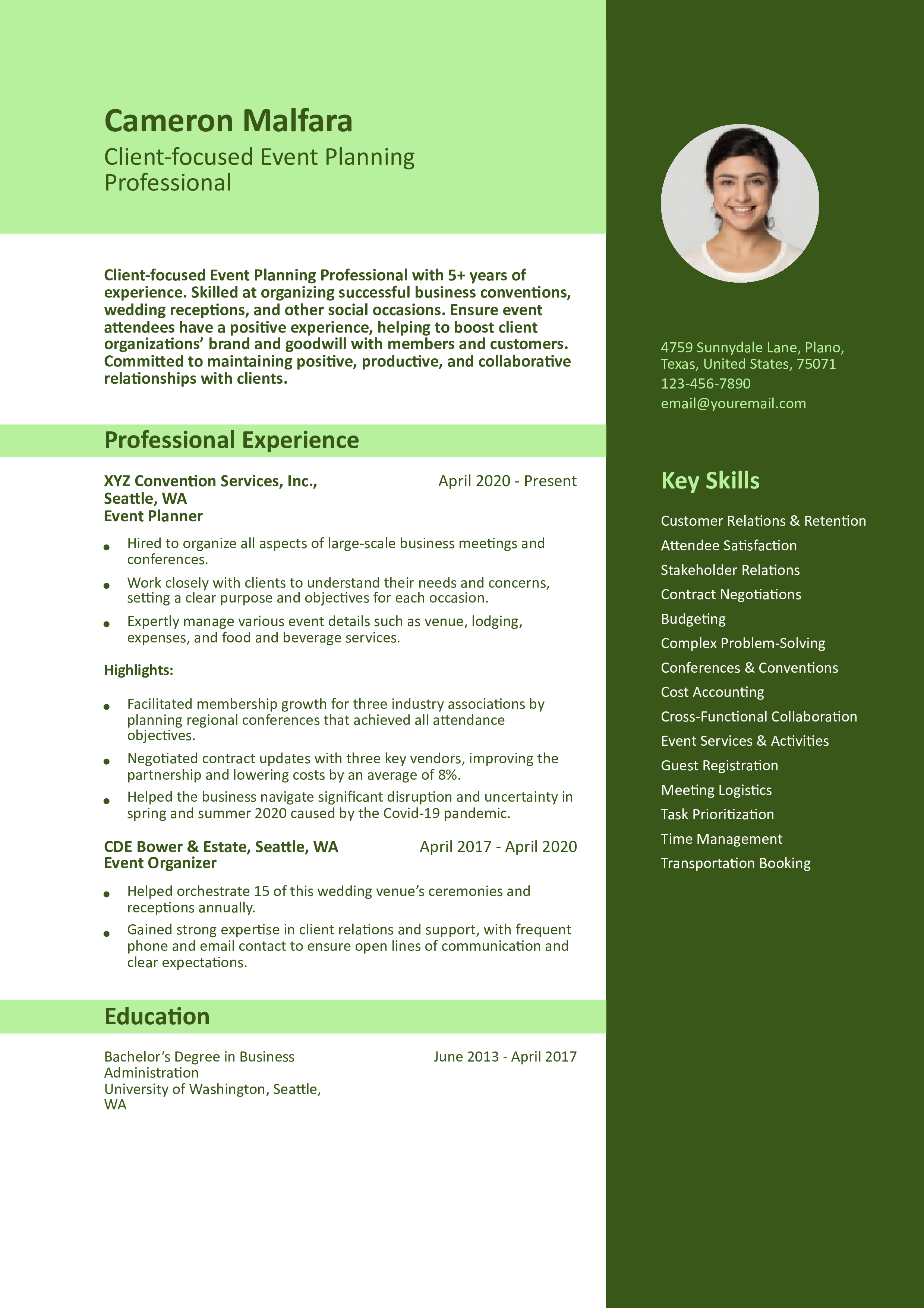 10 Event Planner and Coordinator Resume Examples and Templates for 2024 ...