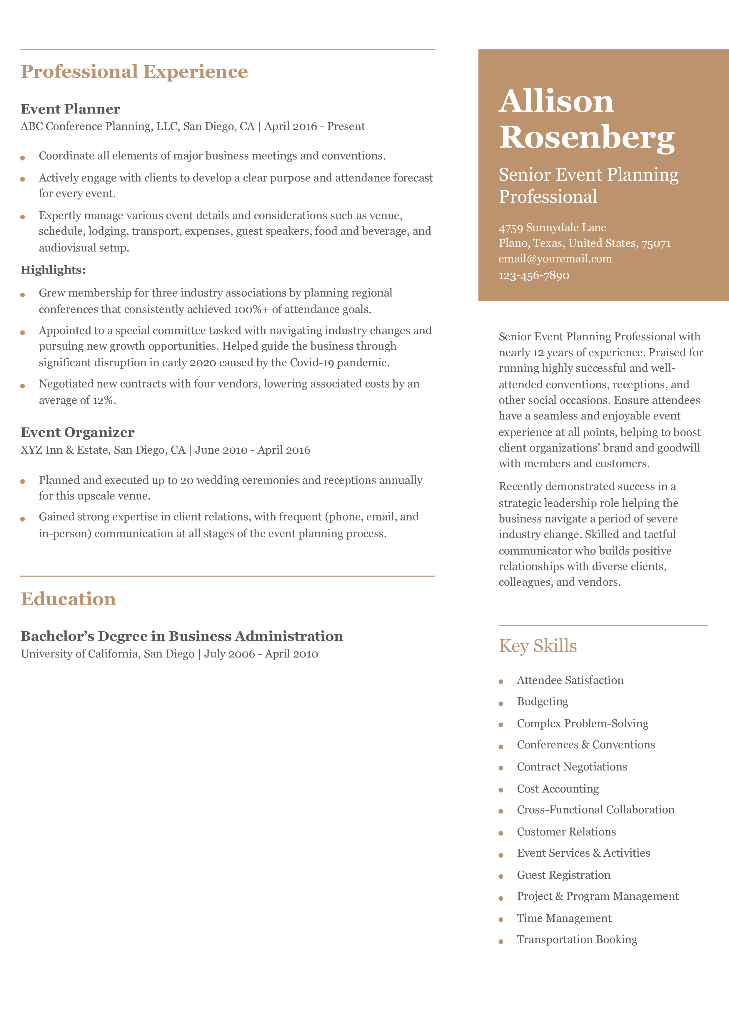 10 Event Planner and Coordinator Resume Examples and Templates for 2024 ...