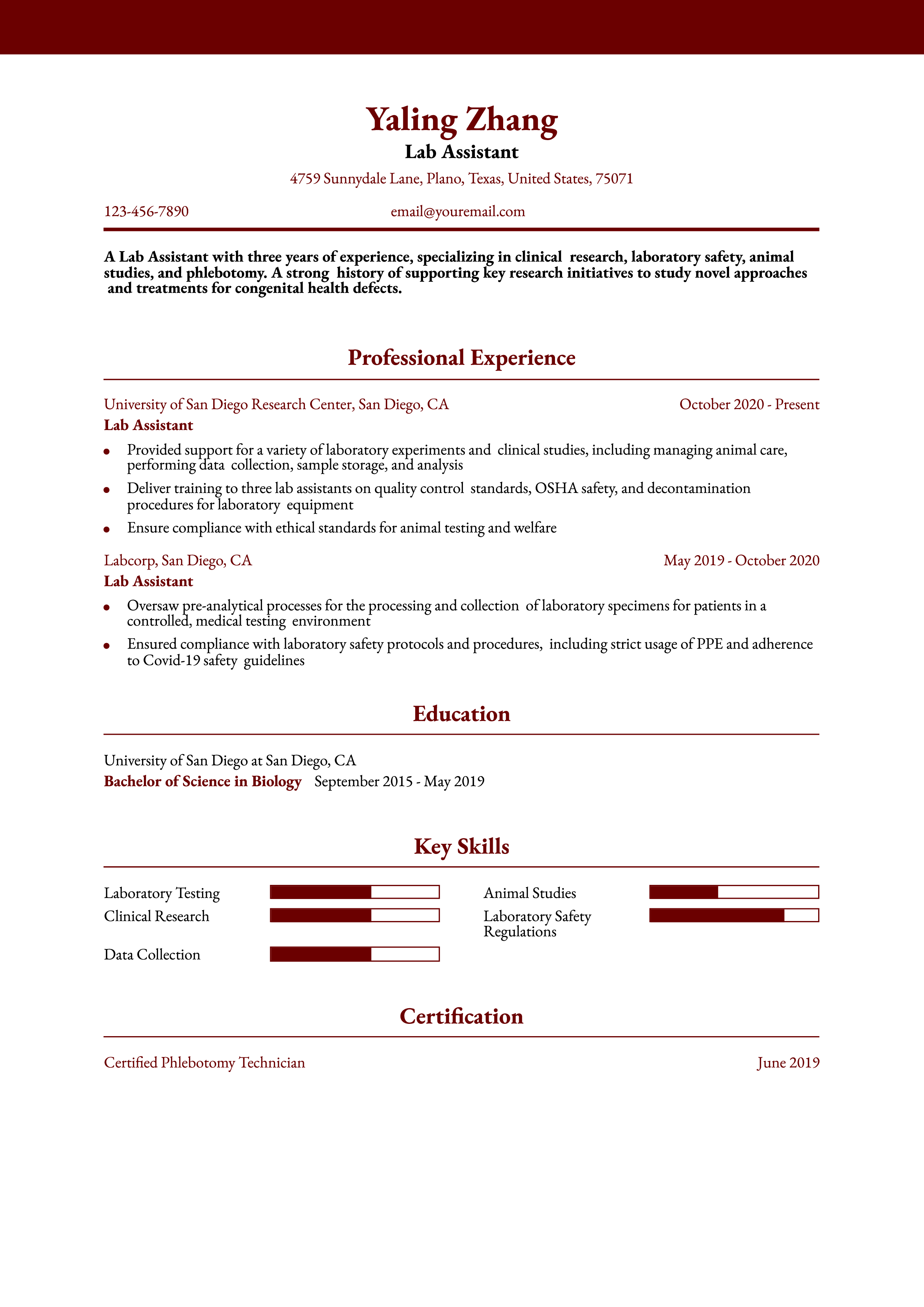Lab Assistant Resume Examples and Templates for 2024 - ResumeBuilder.com