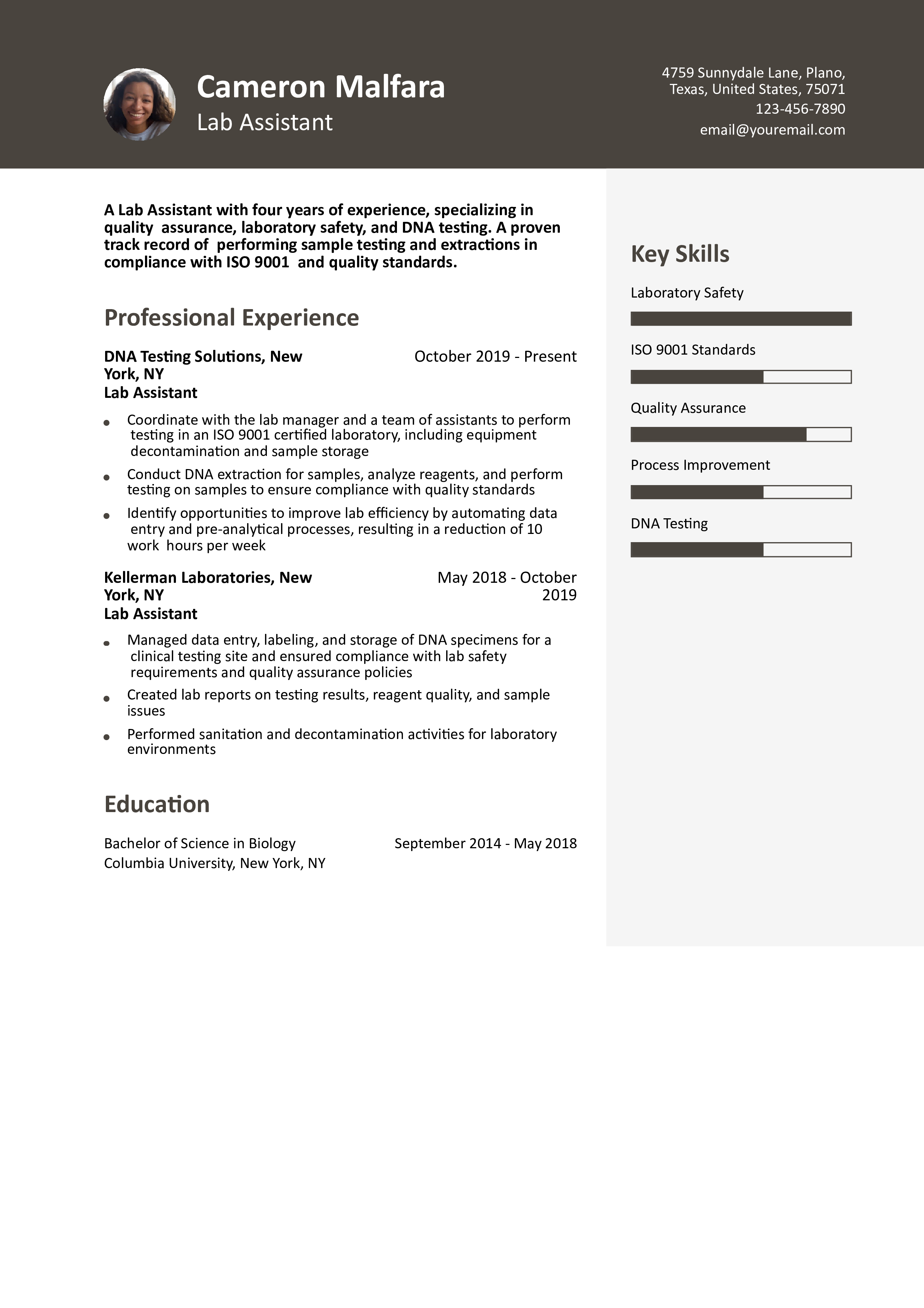 Lab Assistant Resume Examples and Templates for 2024 - ResumeBuilder.com