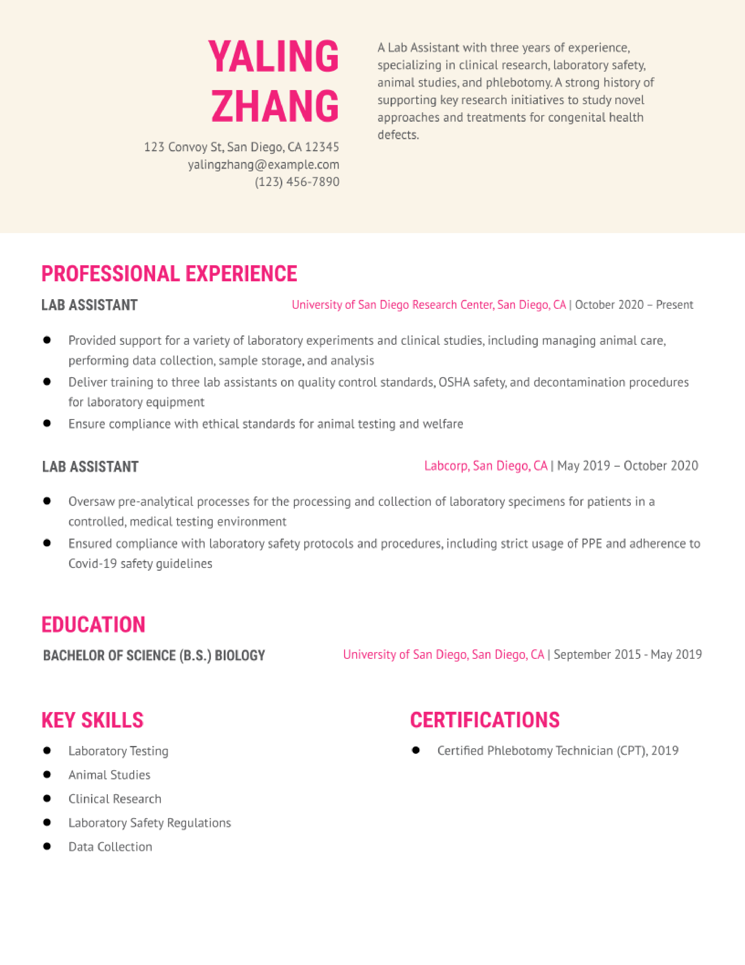 Lab Assistant Resume Examples and Templates for 2024 - ResumeBuilder.com