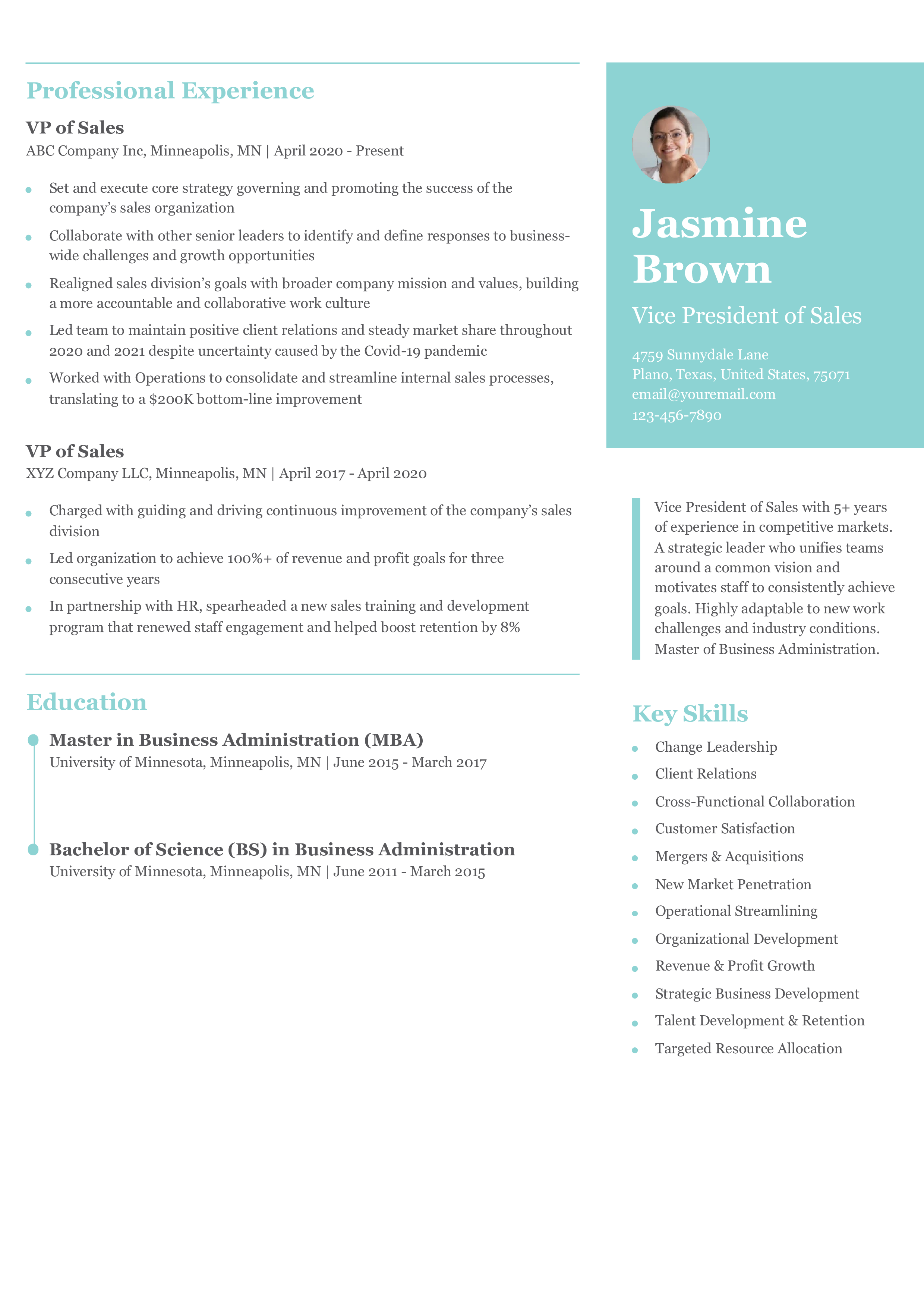 VP of Sales Resume Examples and Templates for 2024 - ResumeBuilder.com
