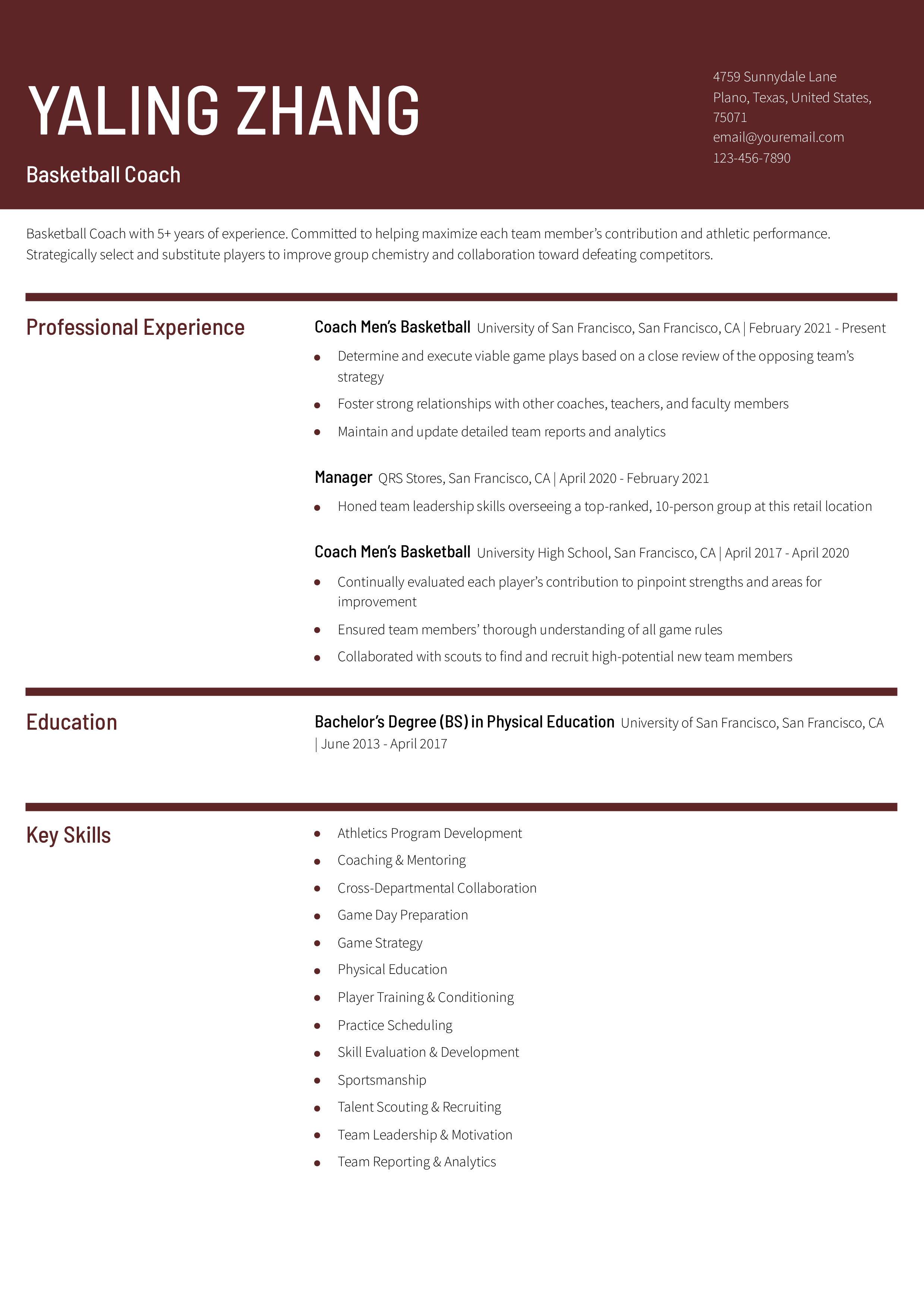 Basketball Coach Resume Examples and Templates for 2024 - ResumeBuilder.com