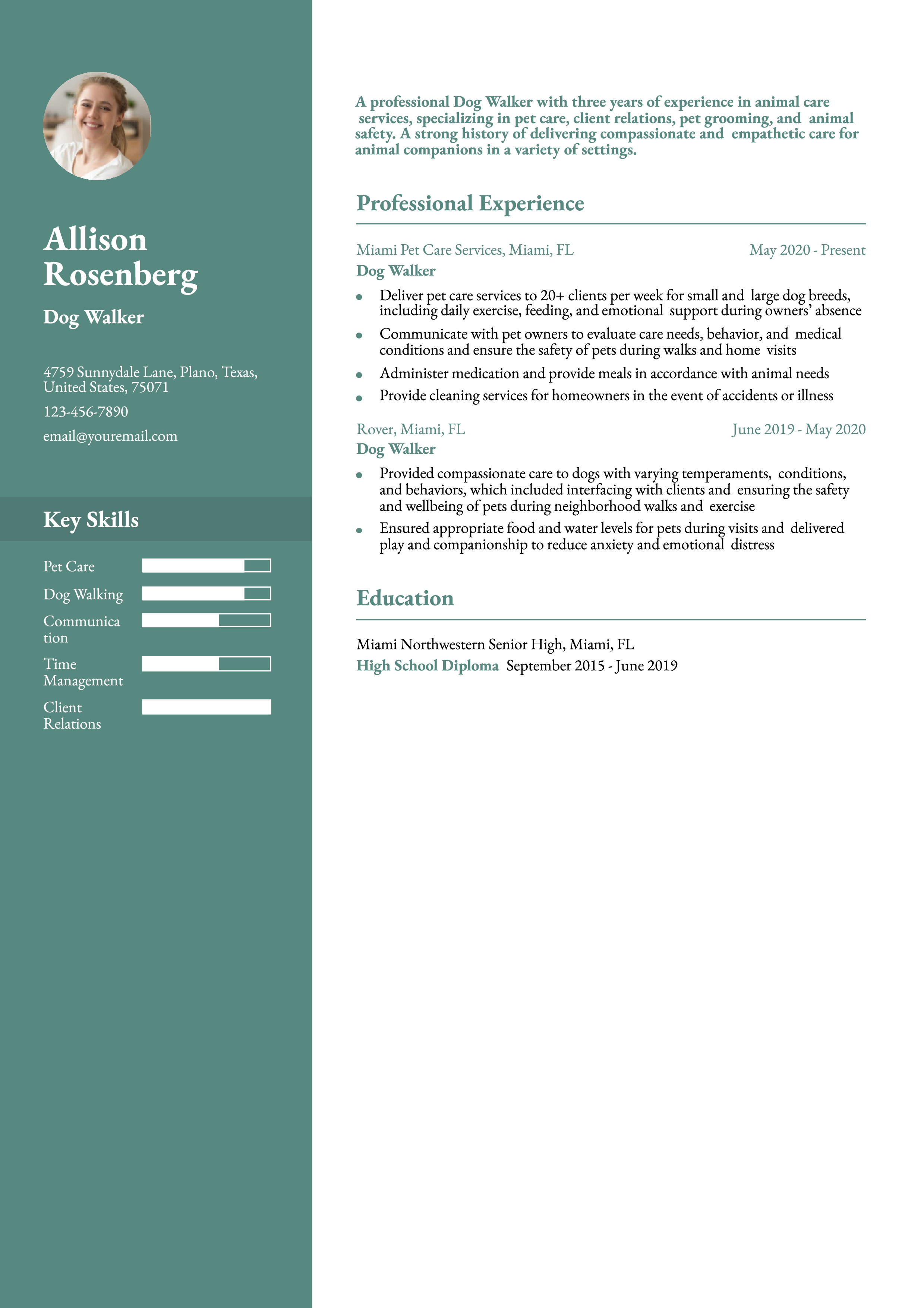 Dog Walker Resume Examples and Templates for 2024 - ResumeBuilder.com