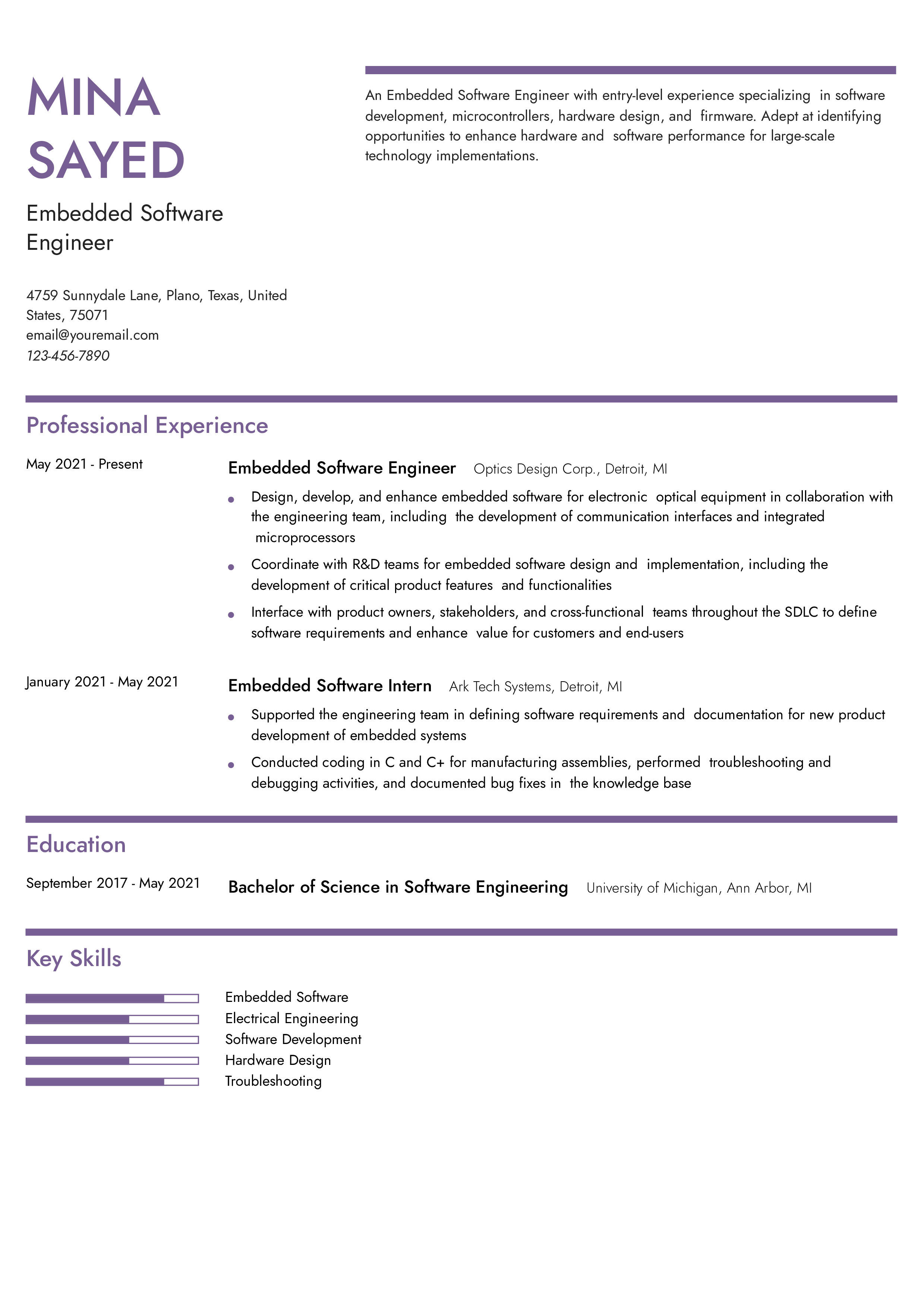 Embedded Software Engineer Resume Examples and Templates for 2024 ...