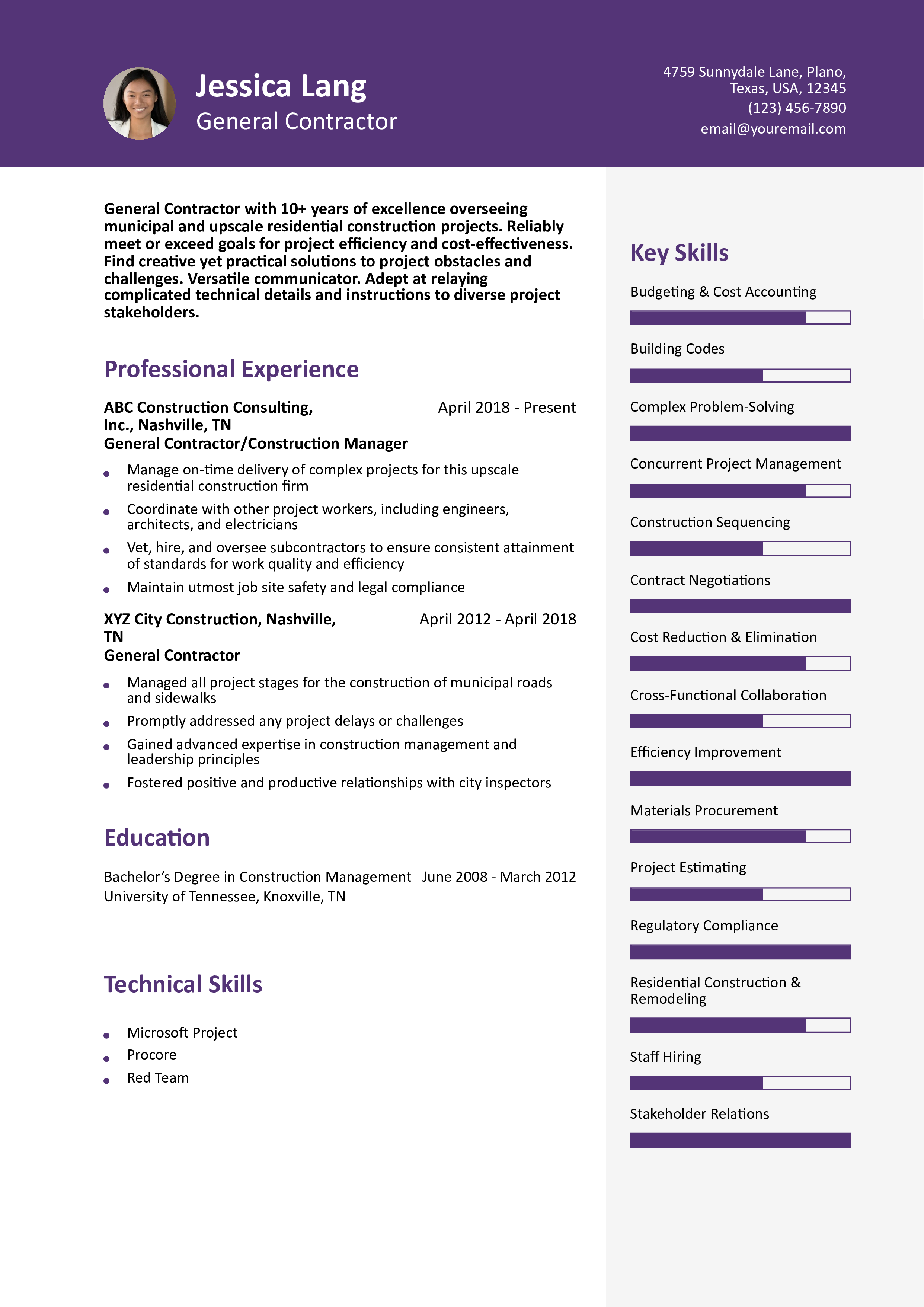 General Contractor Resume Examples and Templates for 2024 ...