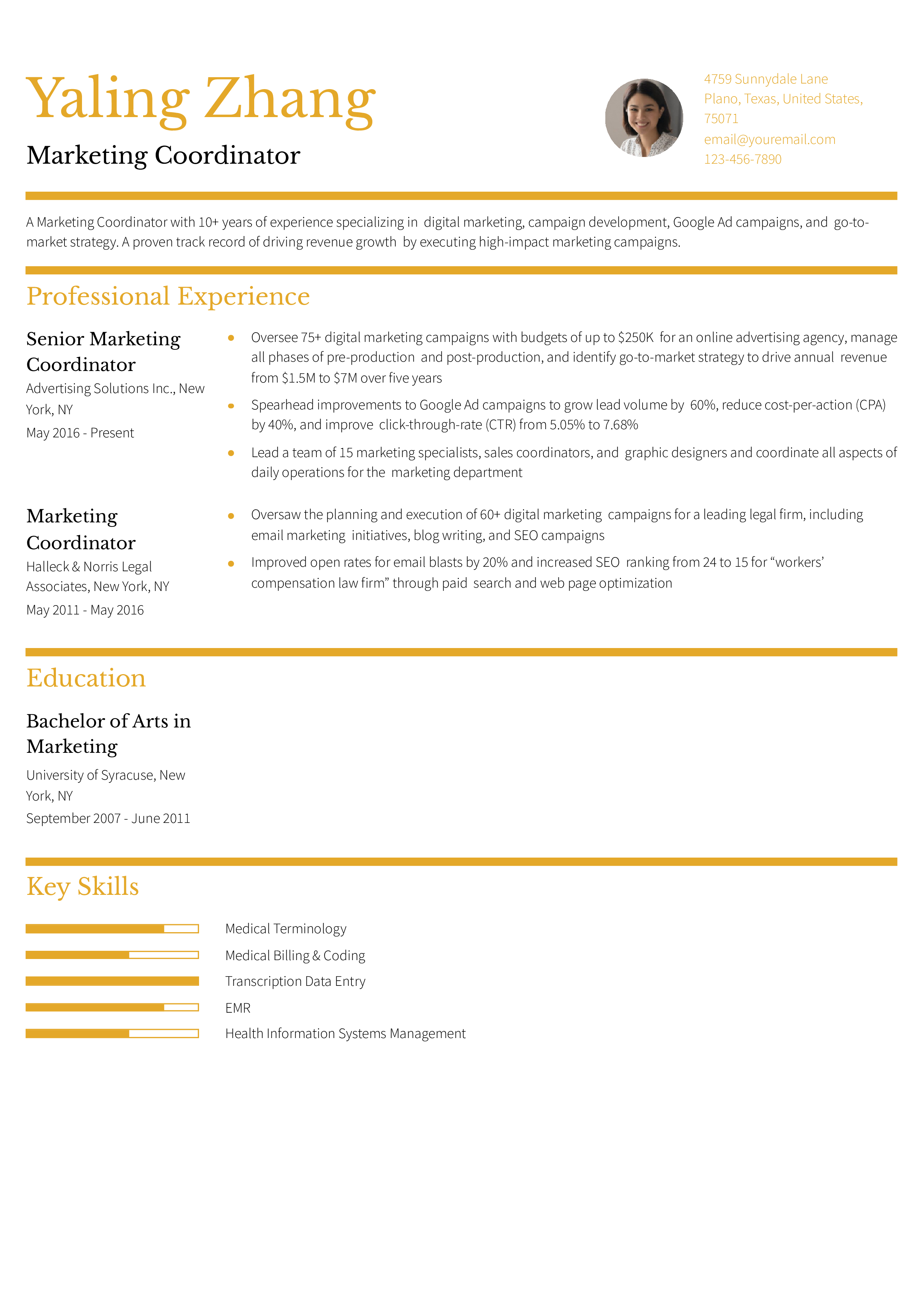 Marketing Coordinator Resume Examples and Templates for 2024 ...